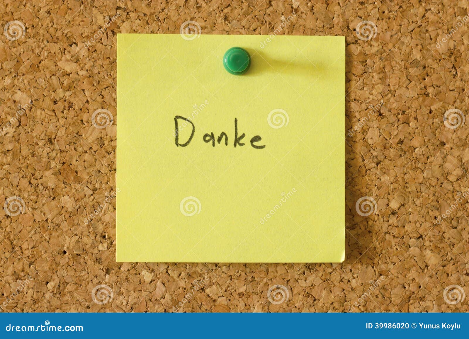 Danke Note stock photo. Image of yellow, happiness, post - 39986020