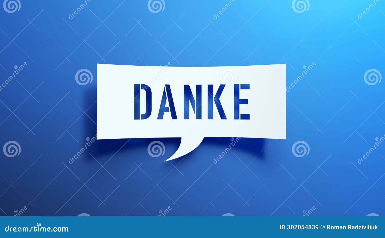 Danke - Speech Bubble. Minimalist Abstract Design with White Cut Out ...