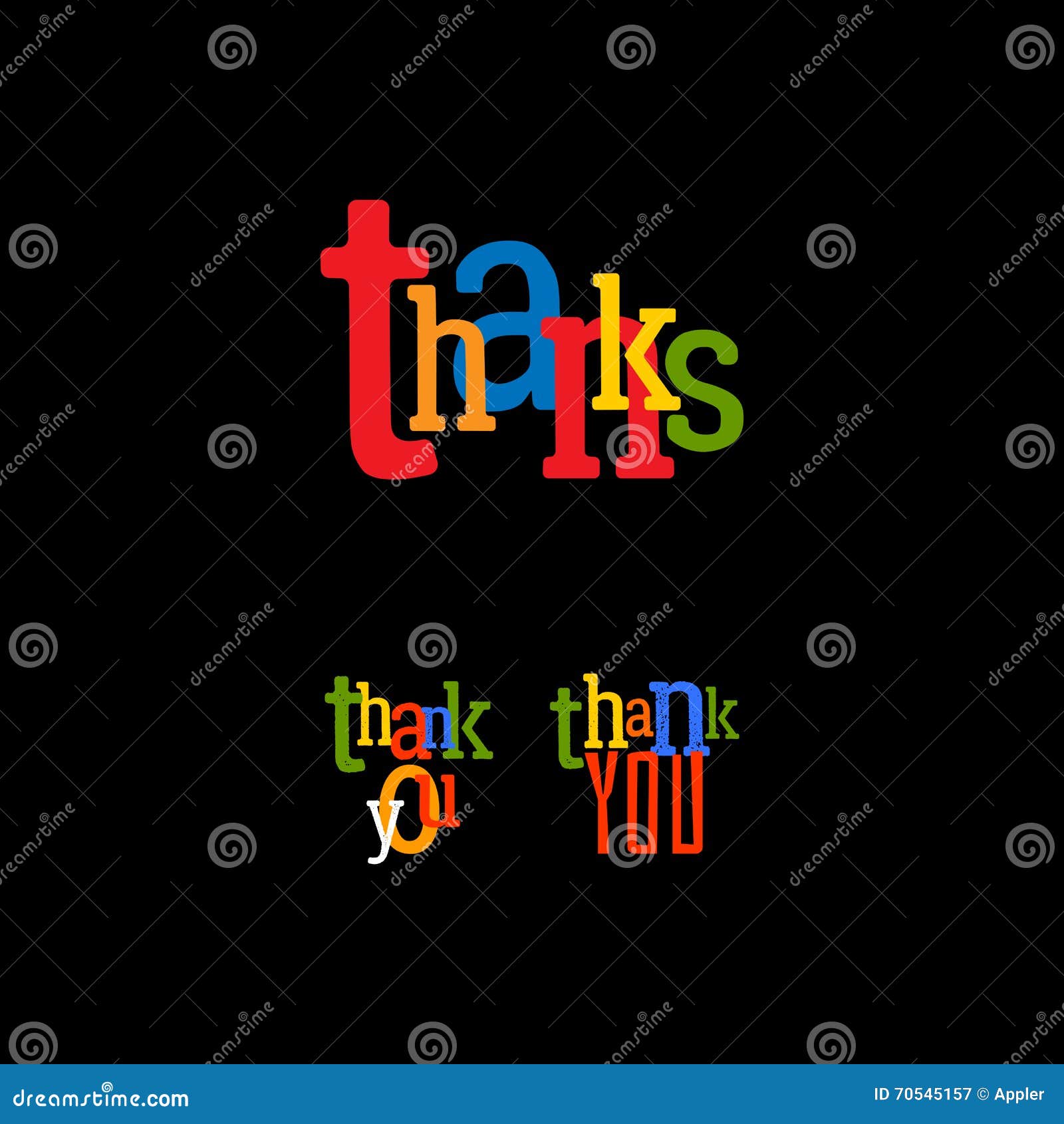 Danke vector Satz vektor abbildung. Illustration von hintergrund - 70545157