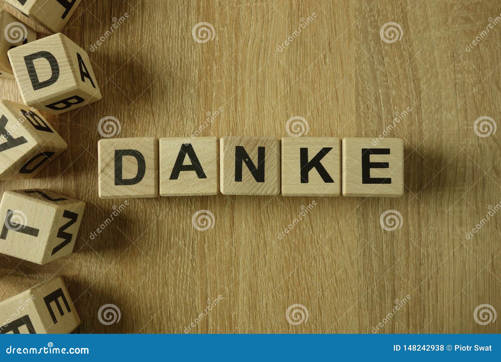 Danke Word from Wooden Blocks Stock Photo - Image of donation, customer ...