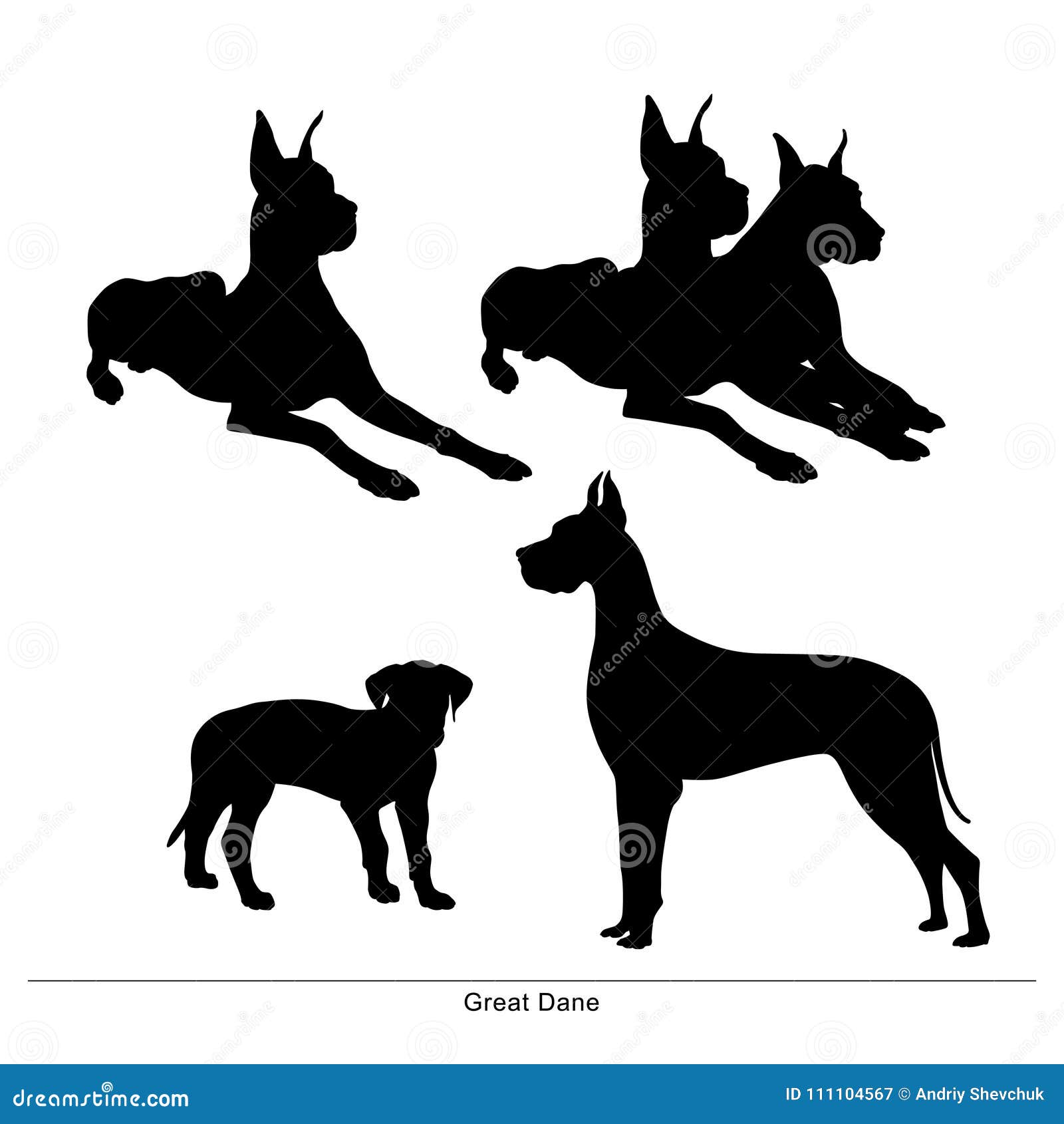 Danois Grand Les Chiens Est Grand Et Petit Illustration de Vecteur ...