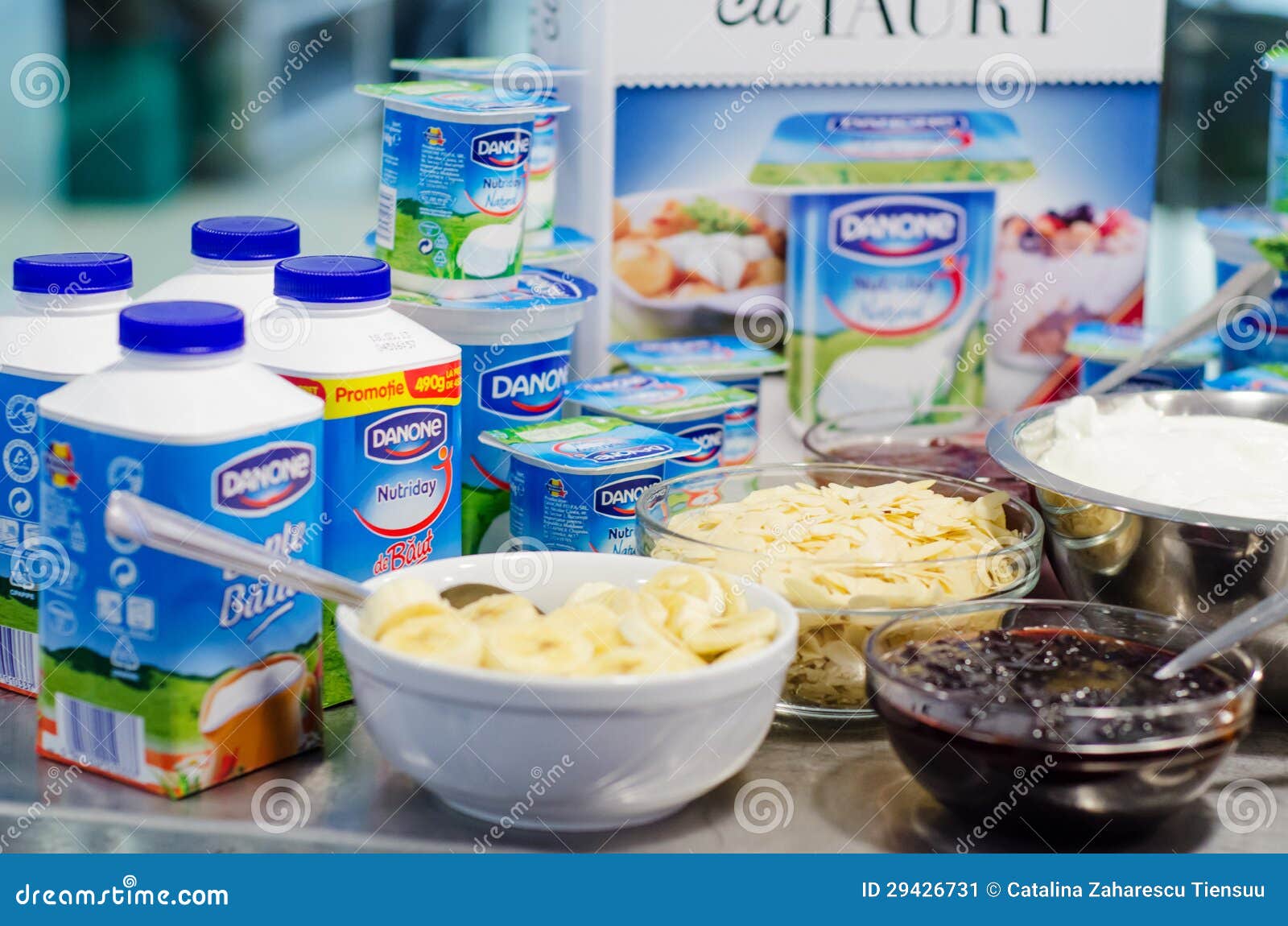 Danone yogurts editorial photo. Image of cherries, food - 29426731