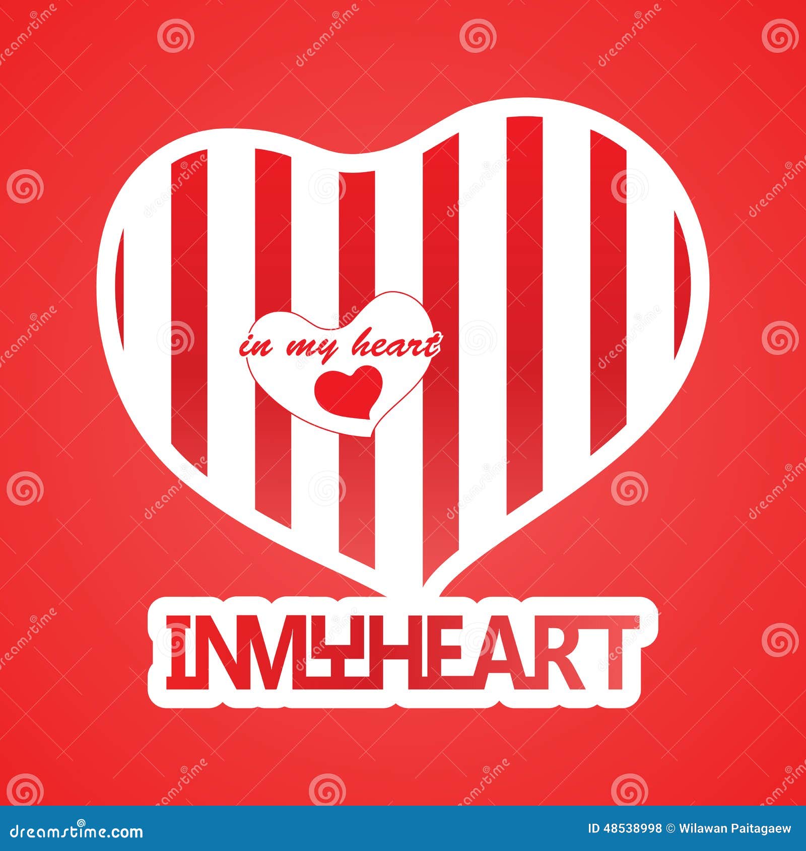 Dans ma carte de coeur illustration de vecteur. Illustration du cadeau ...