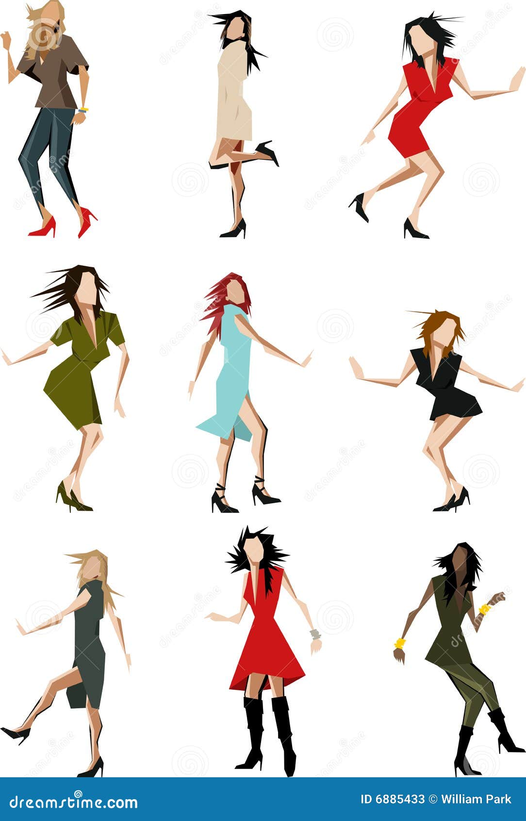 Dansare vektor illustrationer. Illustration av rörelse - 6885433