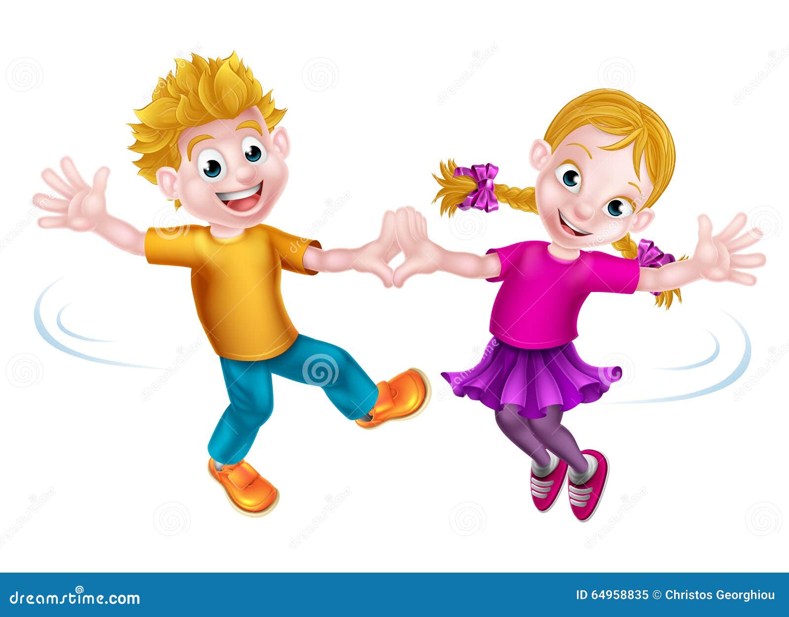 Danse D'enfants De Bande Dessinée Illustration de Vecteur ...