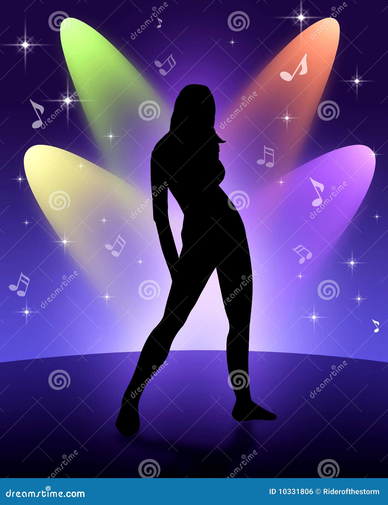 Dansend Meisje En Levende Prestaties. Stock Illustratie - Illustration ...