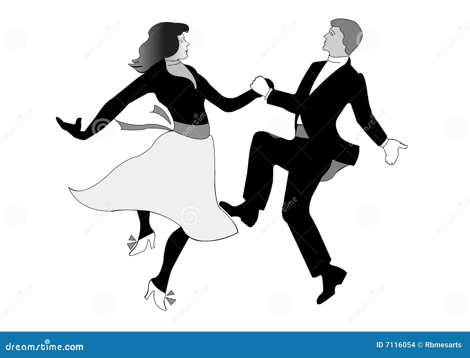 Dansend paar vector illustratie. Illustratie bestaande uit illustraties ...