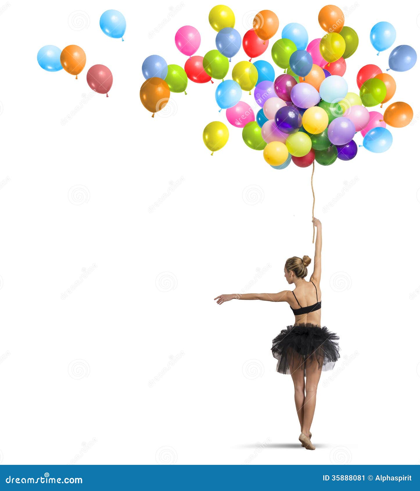 Danser met ballons stock afbeelding. Image of geïsoleerd - 35888081