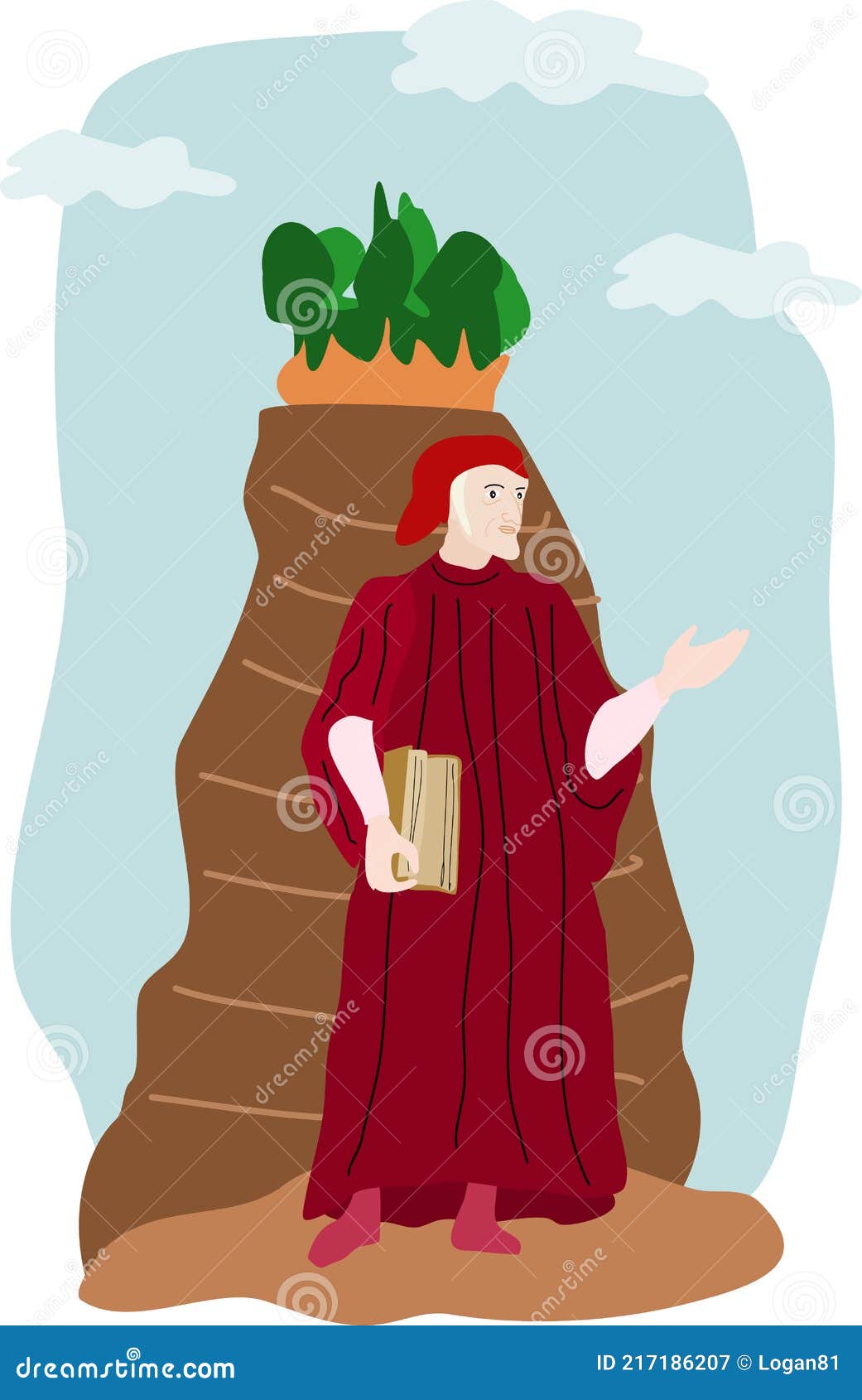 Purgatory Nun In Fire Cartoon Character Vector | CartoonDealer.com ...