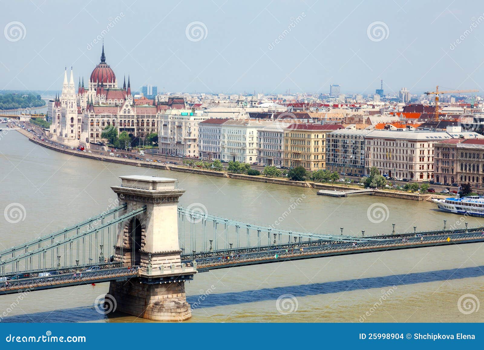Danube and Bridge stock photo. Image of capital, famous - 25998904
