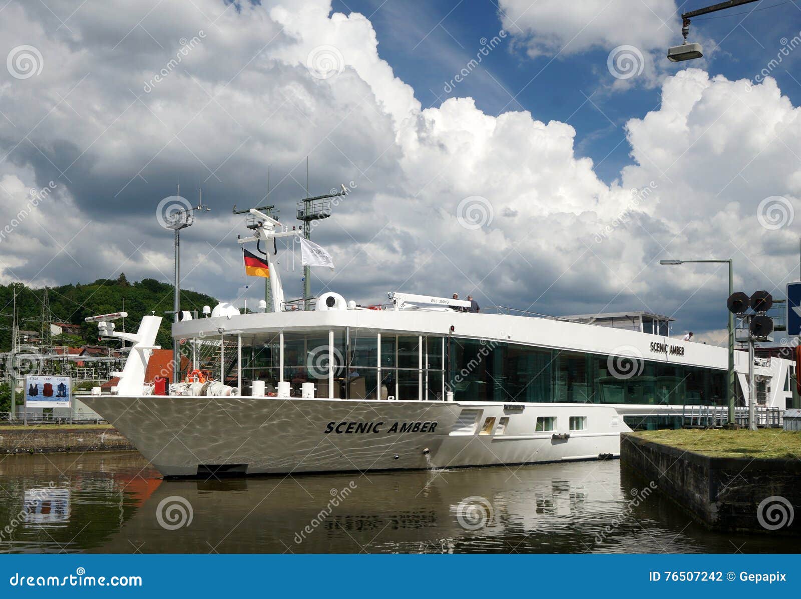 Danube Cruise Ship editorial photography. Image of flag - 76507242