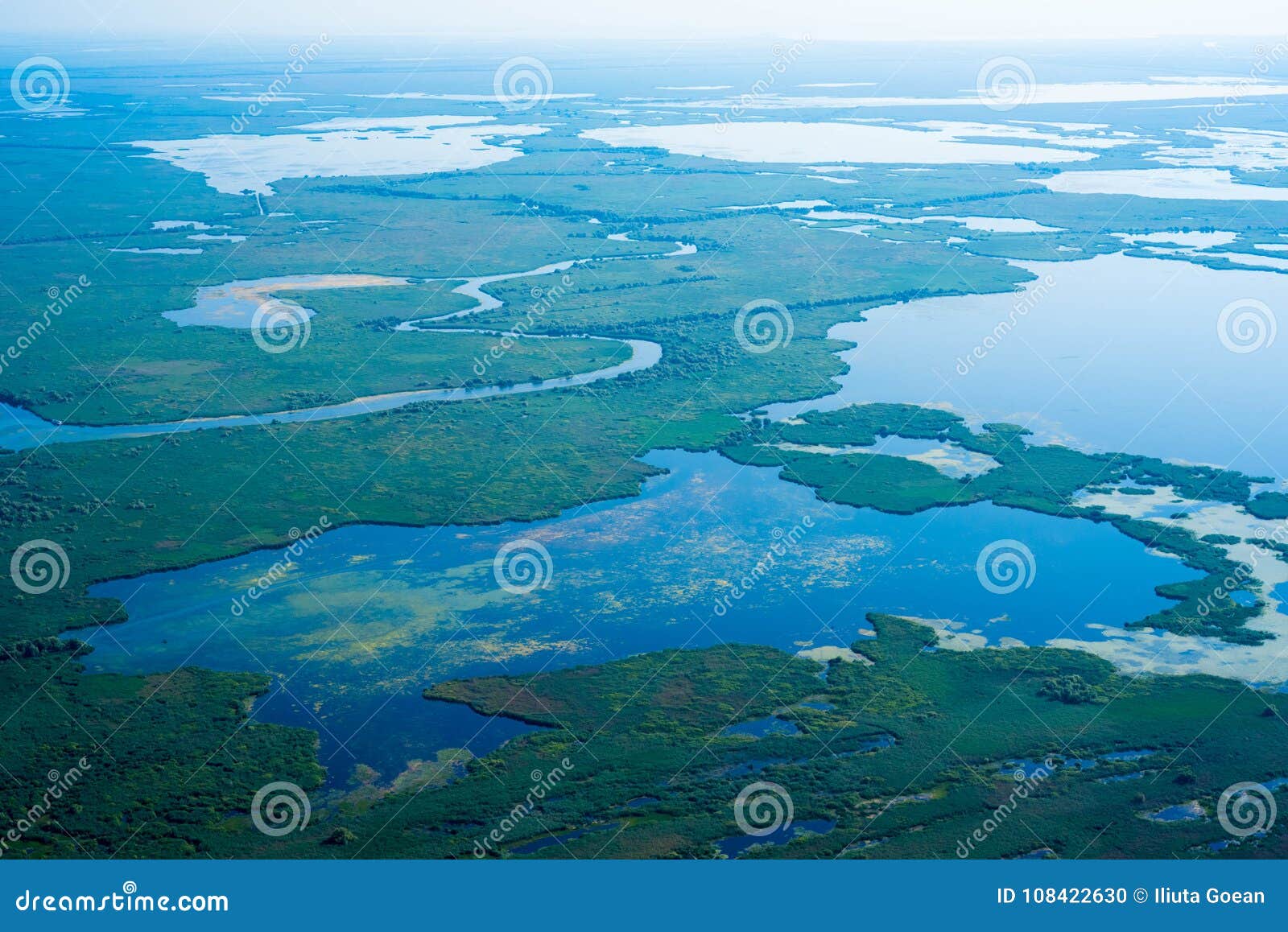 Danube Delta Aerial View Over Unique Nature Stock Photo - Image of ...