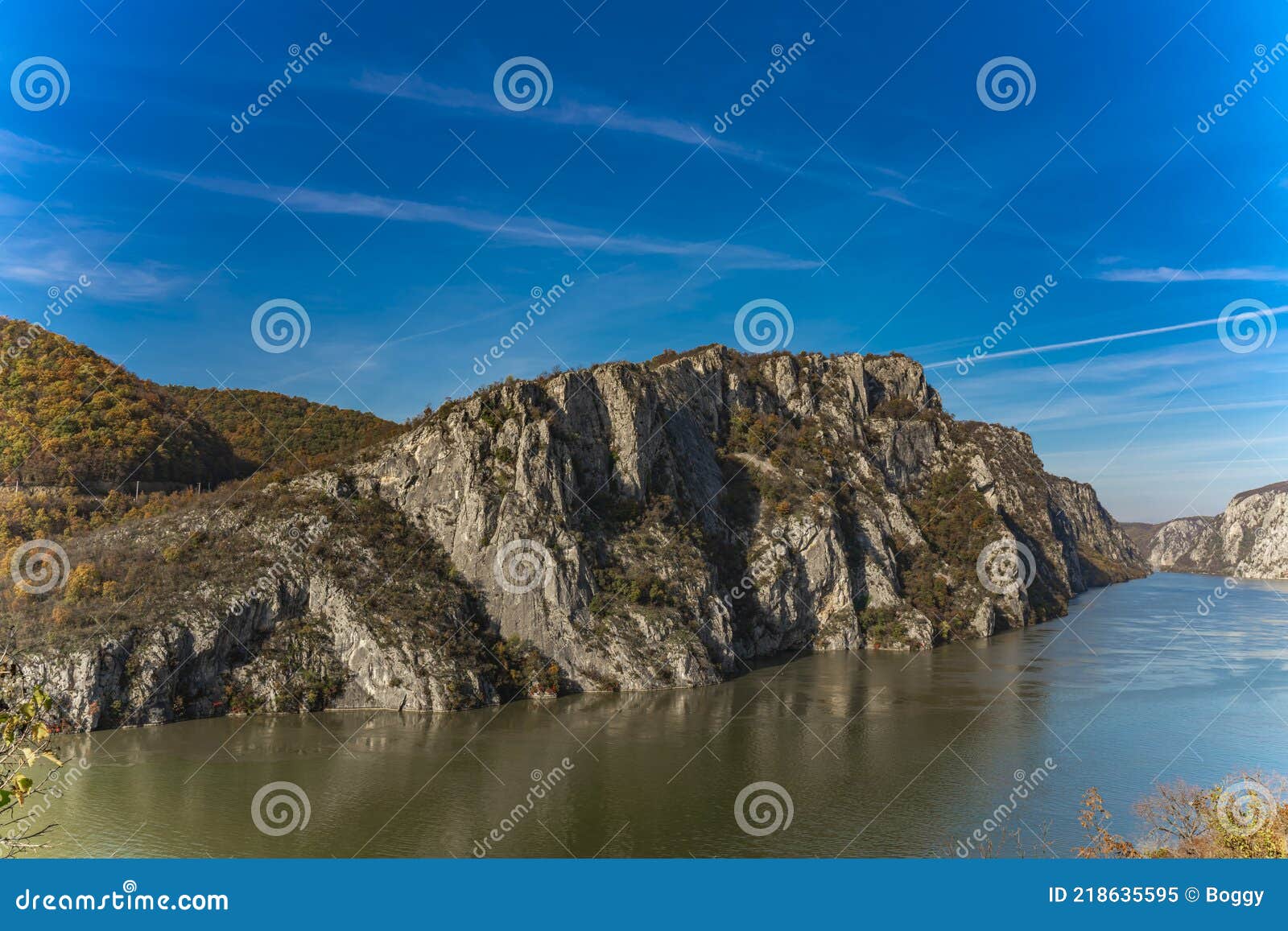 Danube Gorge in Djerdap on the Serbian-Romanian Border Stock Image ...