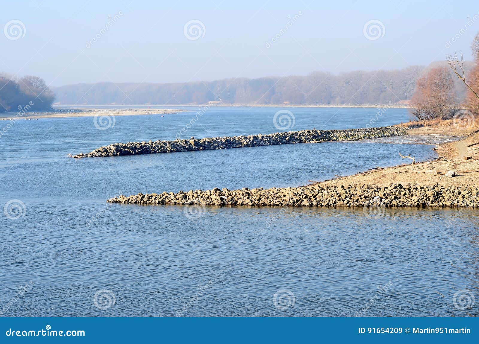 Danube and Morava River Confluence Near Bratislava City Stock Image ...