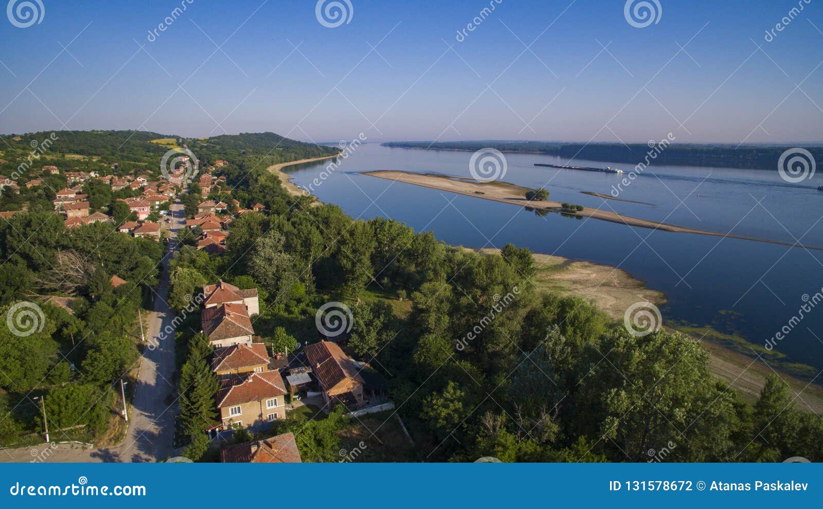 The Danube River, Bulgarian Bank Stock Photo - Image of aerial ...