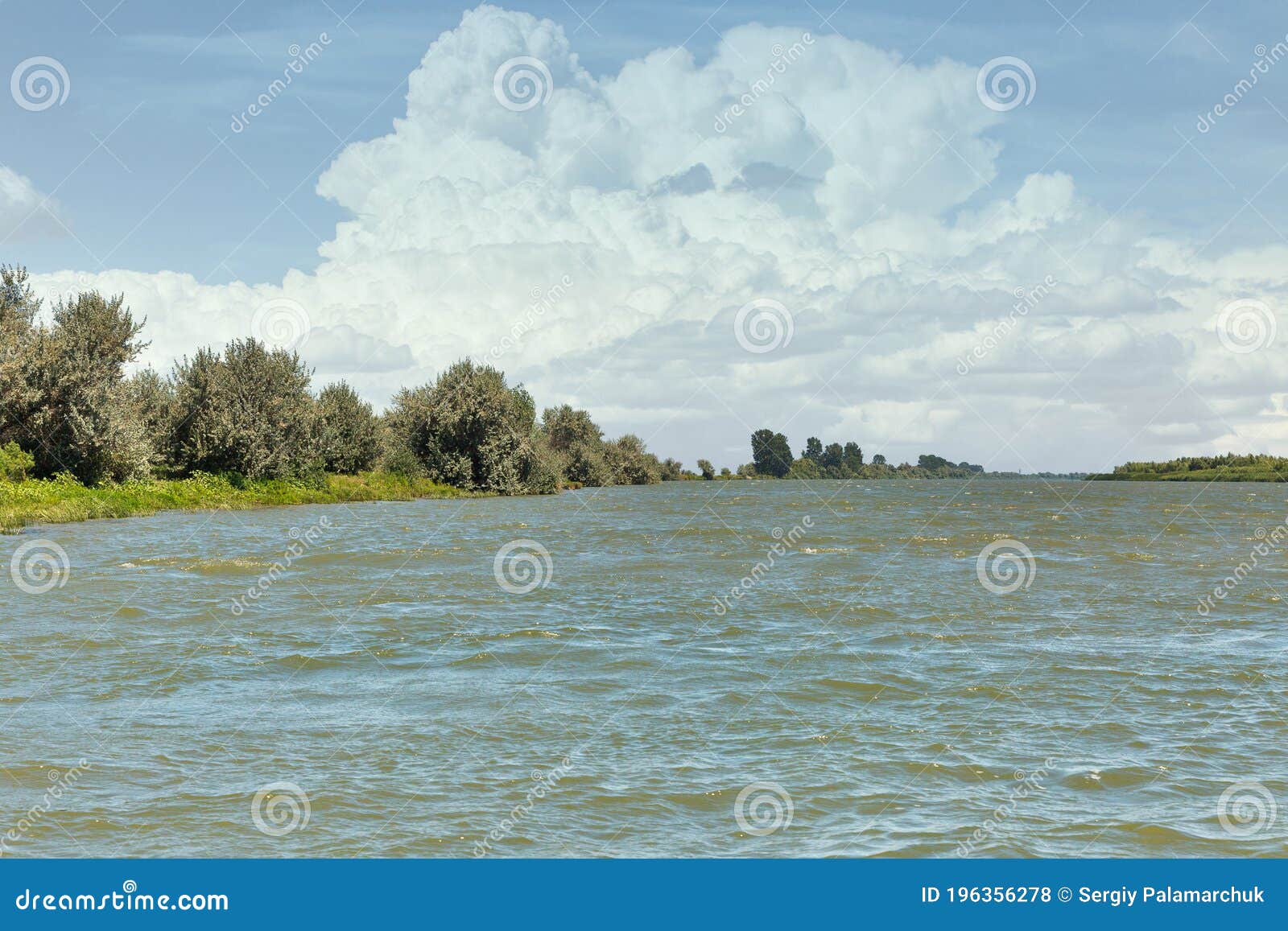 Danube River with Clouds in Vilkove, Ukraine Stock Photo - Image of ...