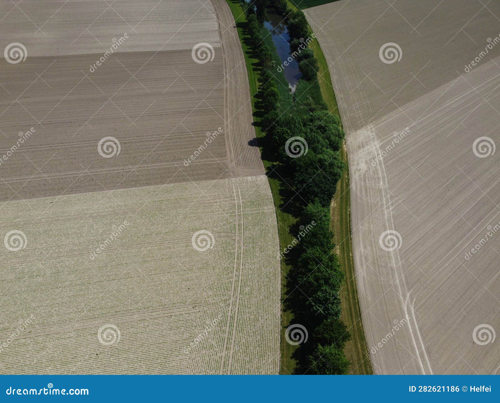 Danube River with Dried Up Fields Near Donau and the Lock in Geisling ...