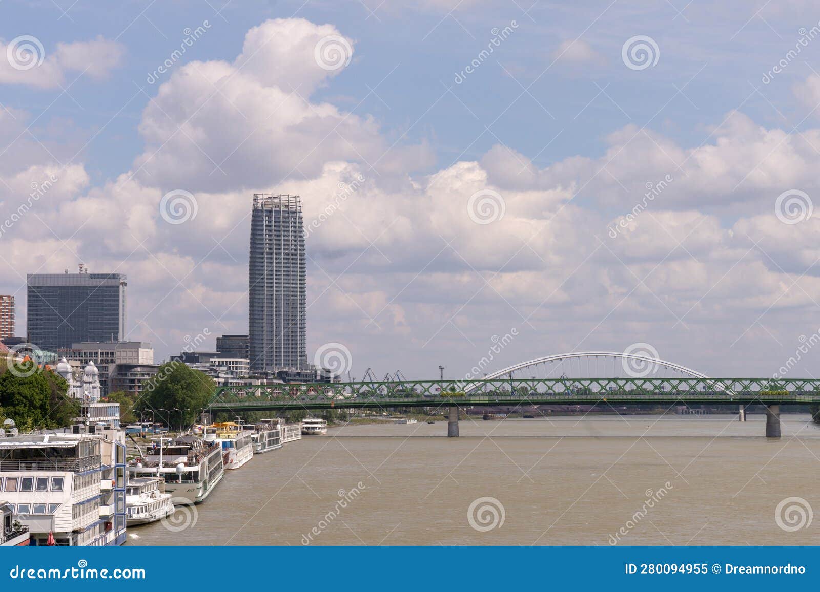 The Danube River Flowing through Bratislava, the Second Largest River ...