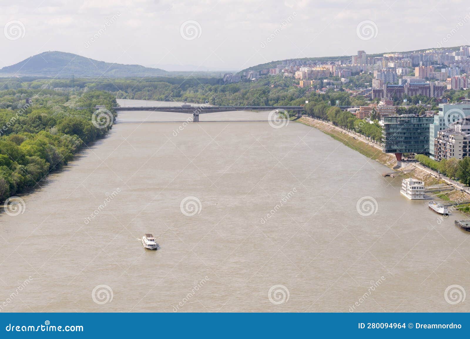The Danube River Flowing through Bratislava, the Second Largest River ...