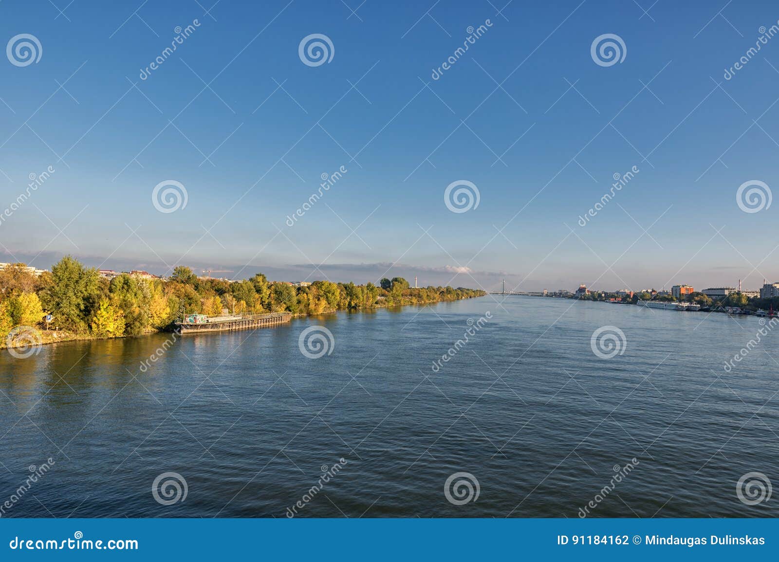 Danube River in Vienna, Austria. Stock Photo - Image of architecture ...