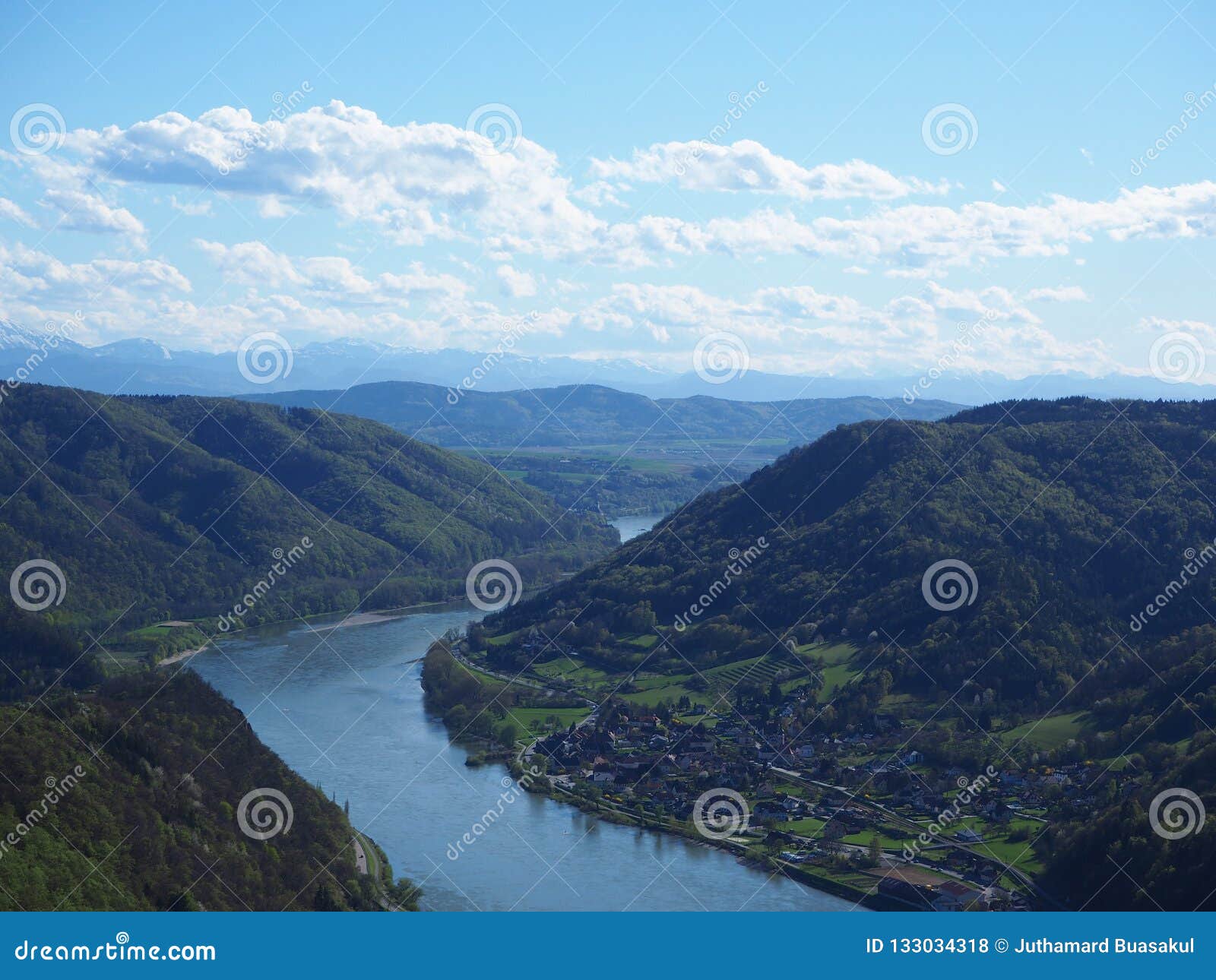 Danube River Viewed from Melk Castle Stock Photo - Image of donau ...