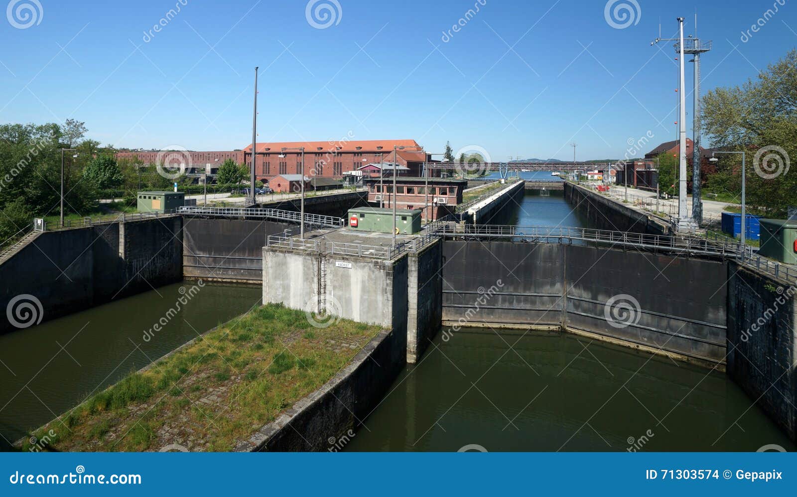 Danube River Water Lock editorial stock image. Image of river - 71303574