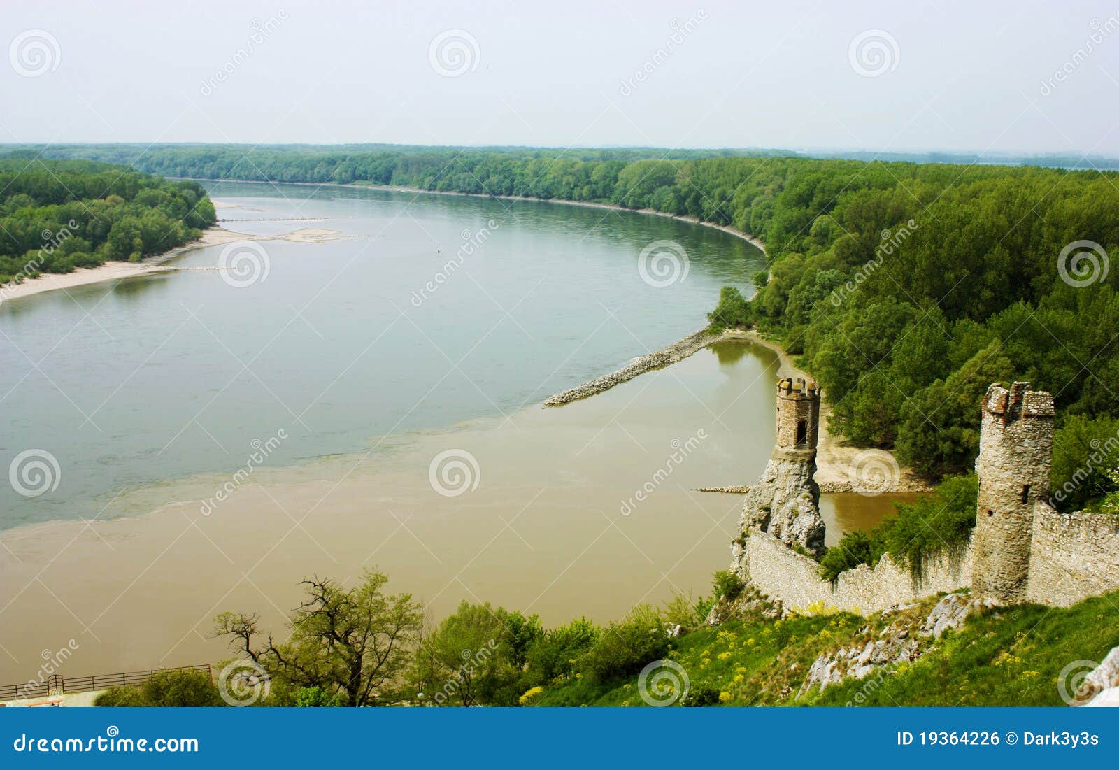 Danube. Ruins of Devin Castle Stock Photo - Image of famous, bratislava ...
