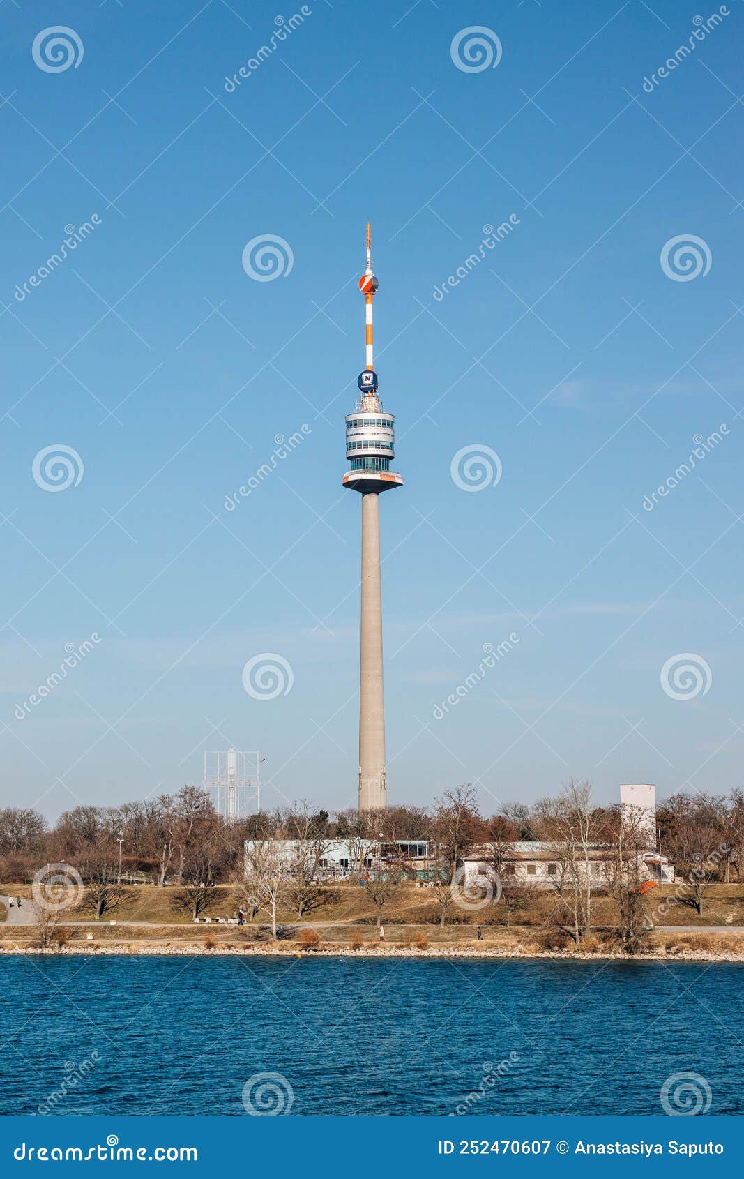 Danube Tower Donauturm stock image. Image of roads, view - 252470607