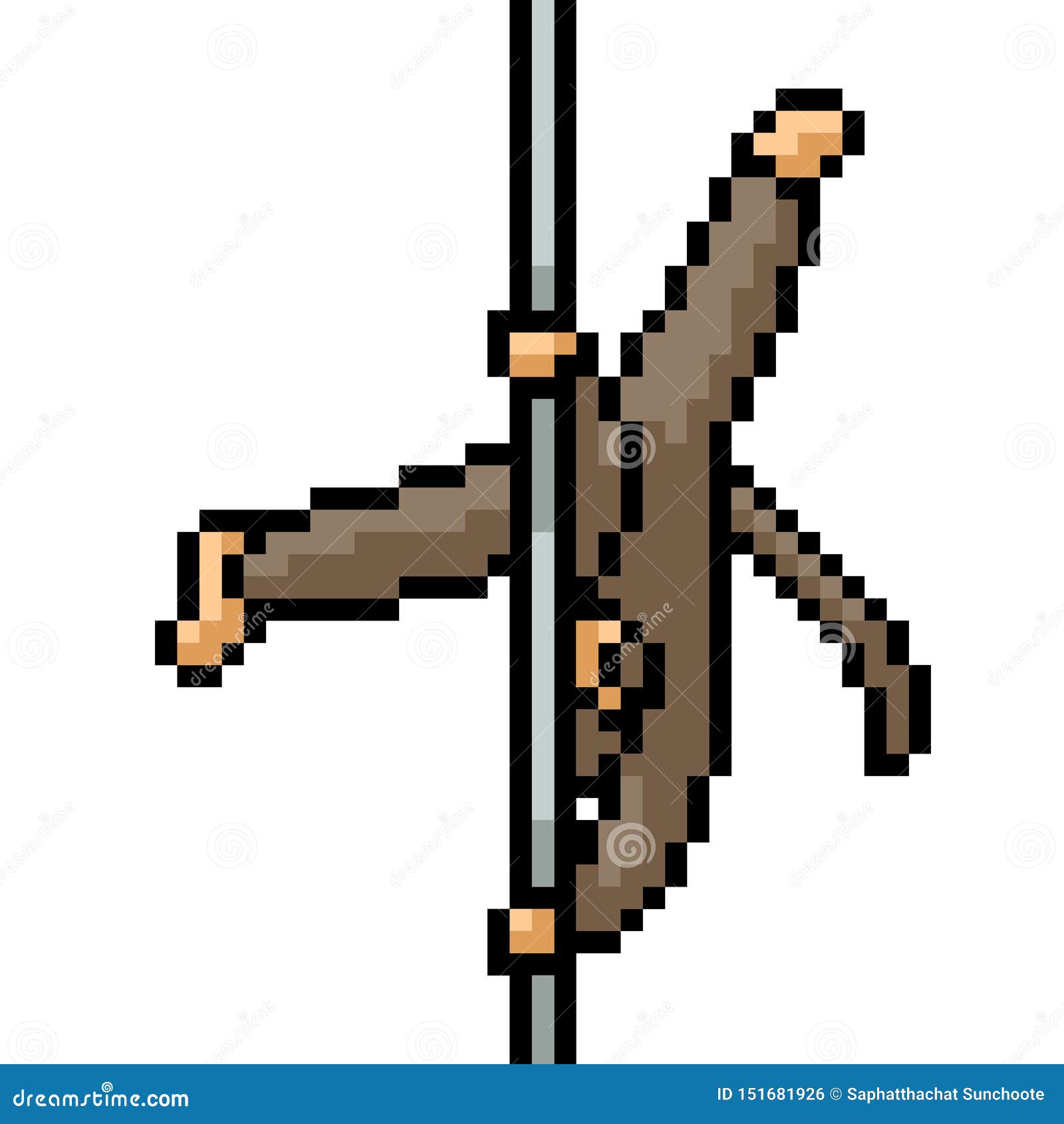 Danza De Mono Del Arte Del Pixel Del Vector Ilustración del Vector ...