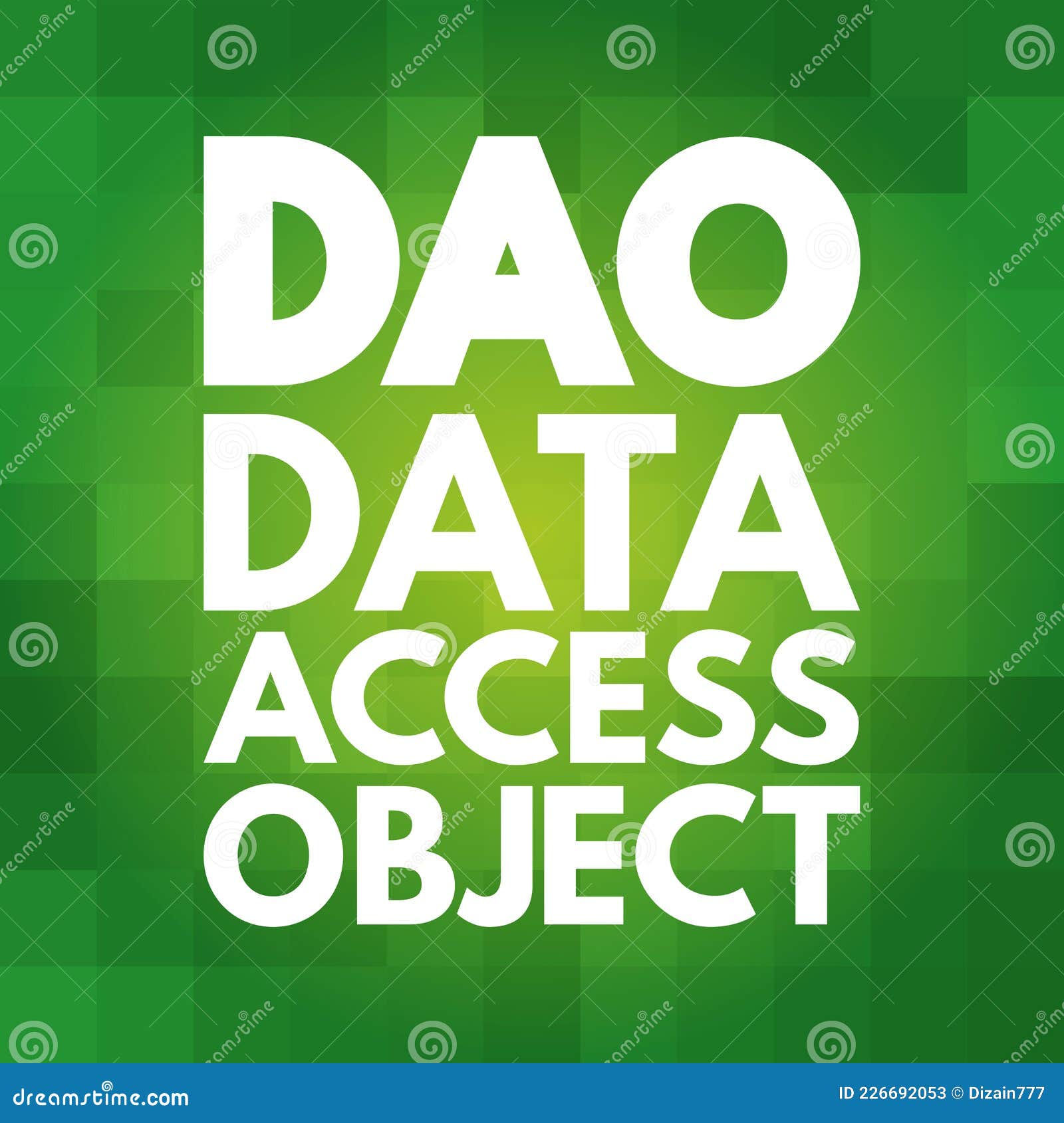 DAO - Data Access Object Acronym, Technology Concept Background Stock ...