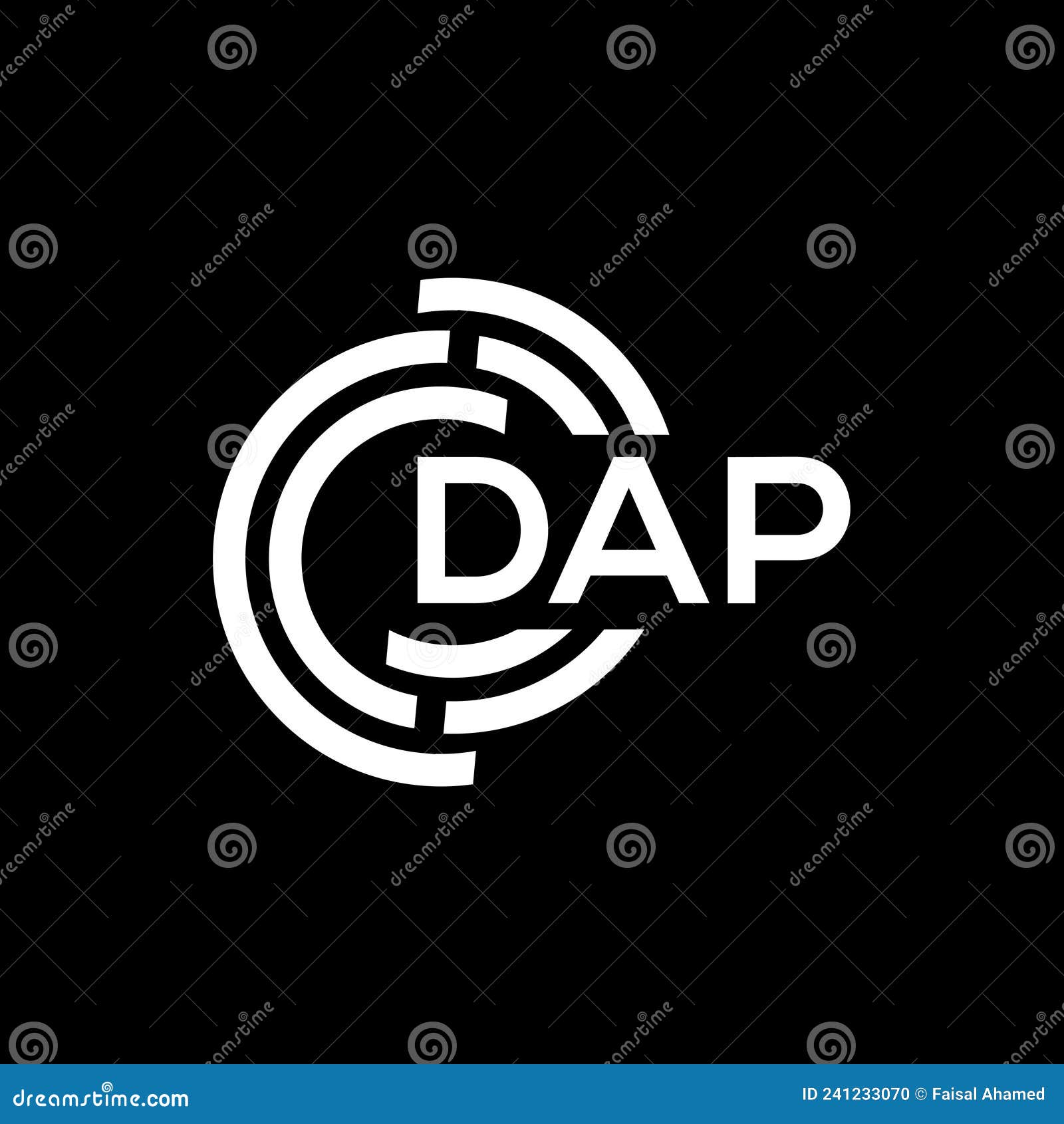 DAP Letter Logo Design on Black Background. DAP Creative Initials ...