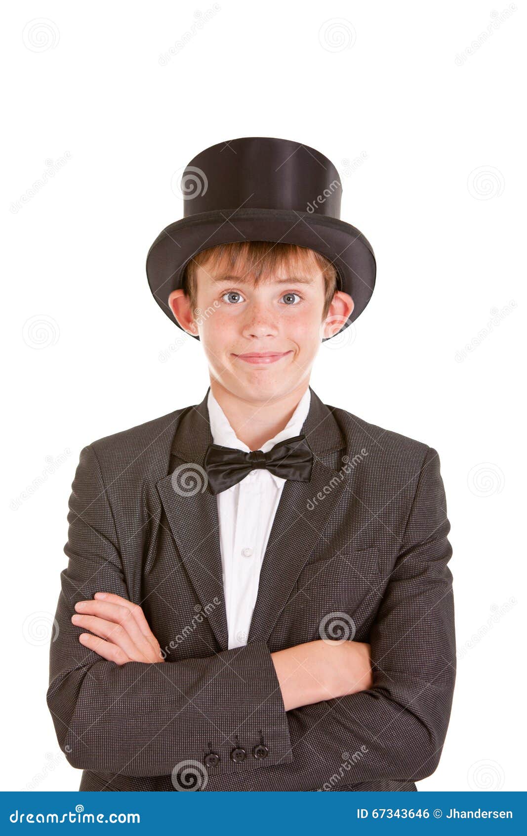 Dapper Confident Young Boy in a Top Hat Stock Photo - Image of tuxedo ...