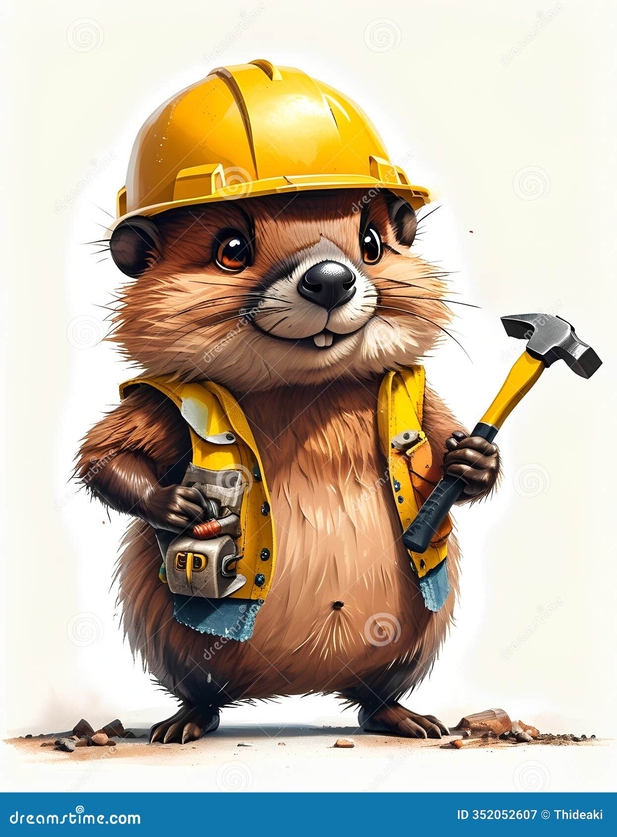 Dapper Construction Worker Generative AI Stock Illustration ...