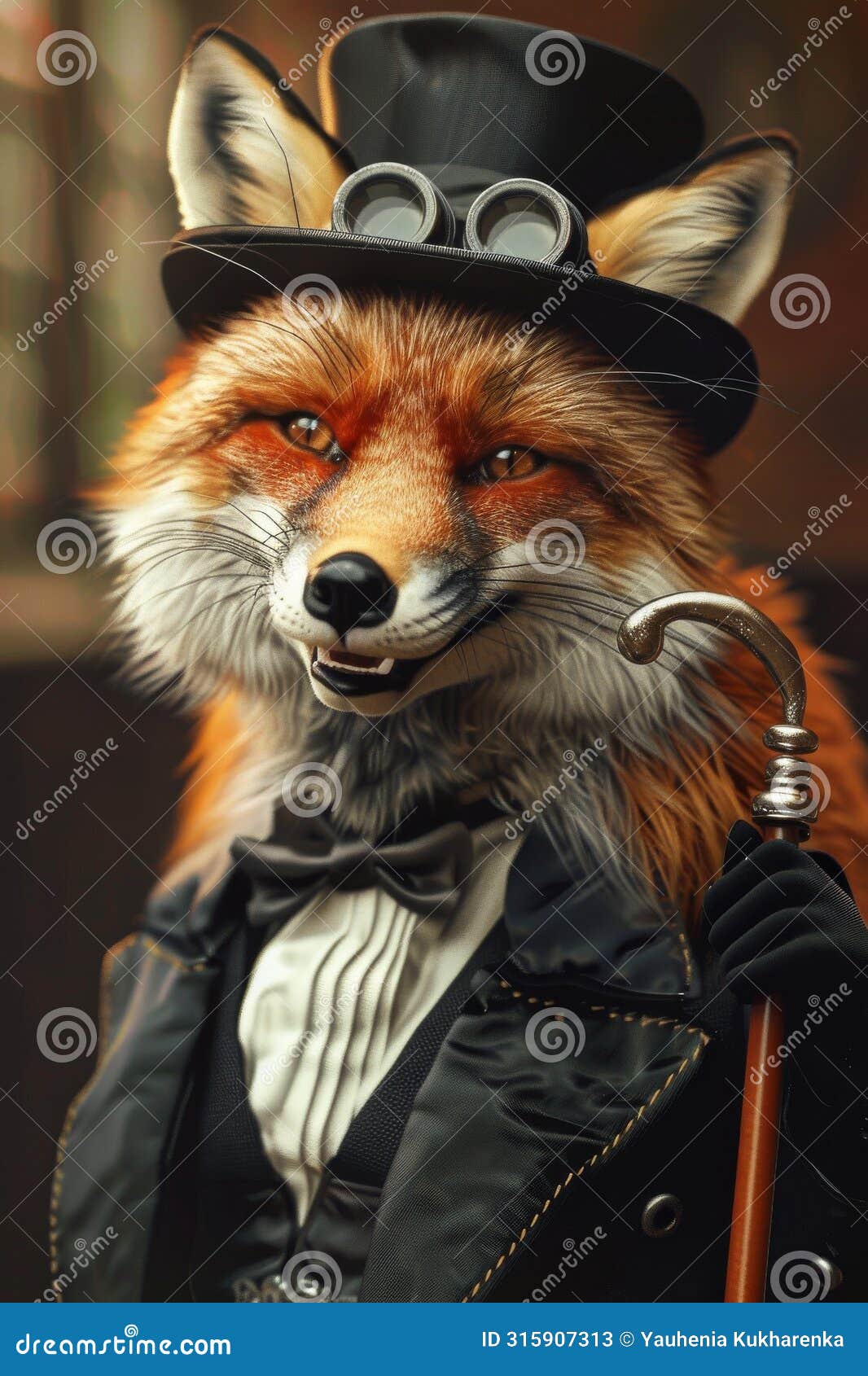 The Dapper Fox stock illustration. Illustration of joyful - 315907313