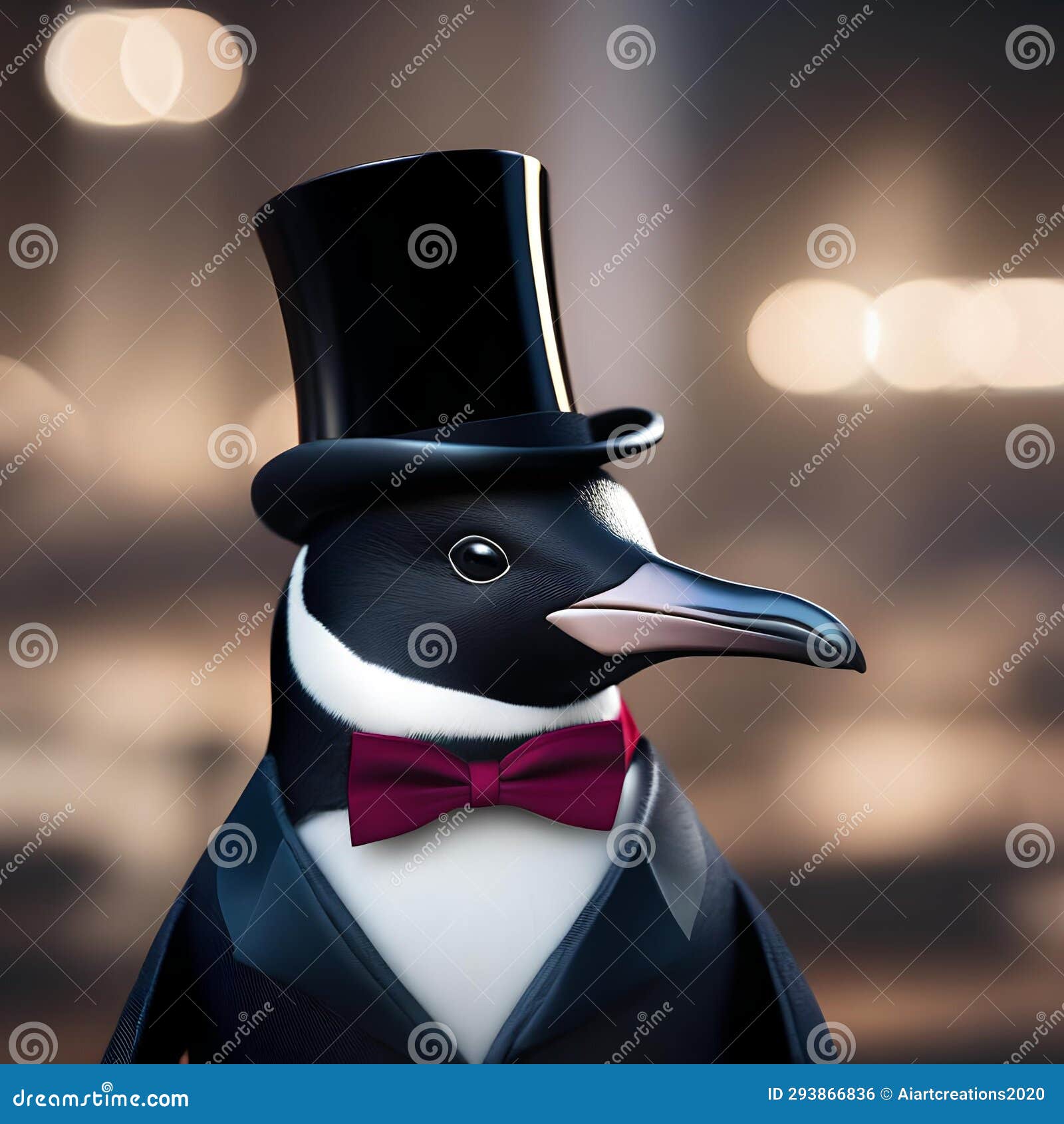 Dapper Penguin In Formal Attire. AI Generated. Stock Illustration ...