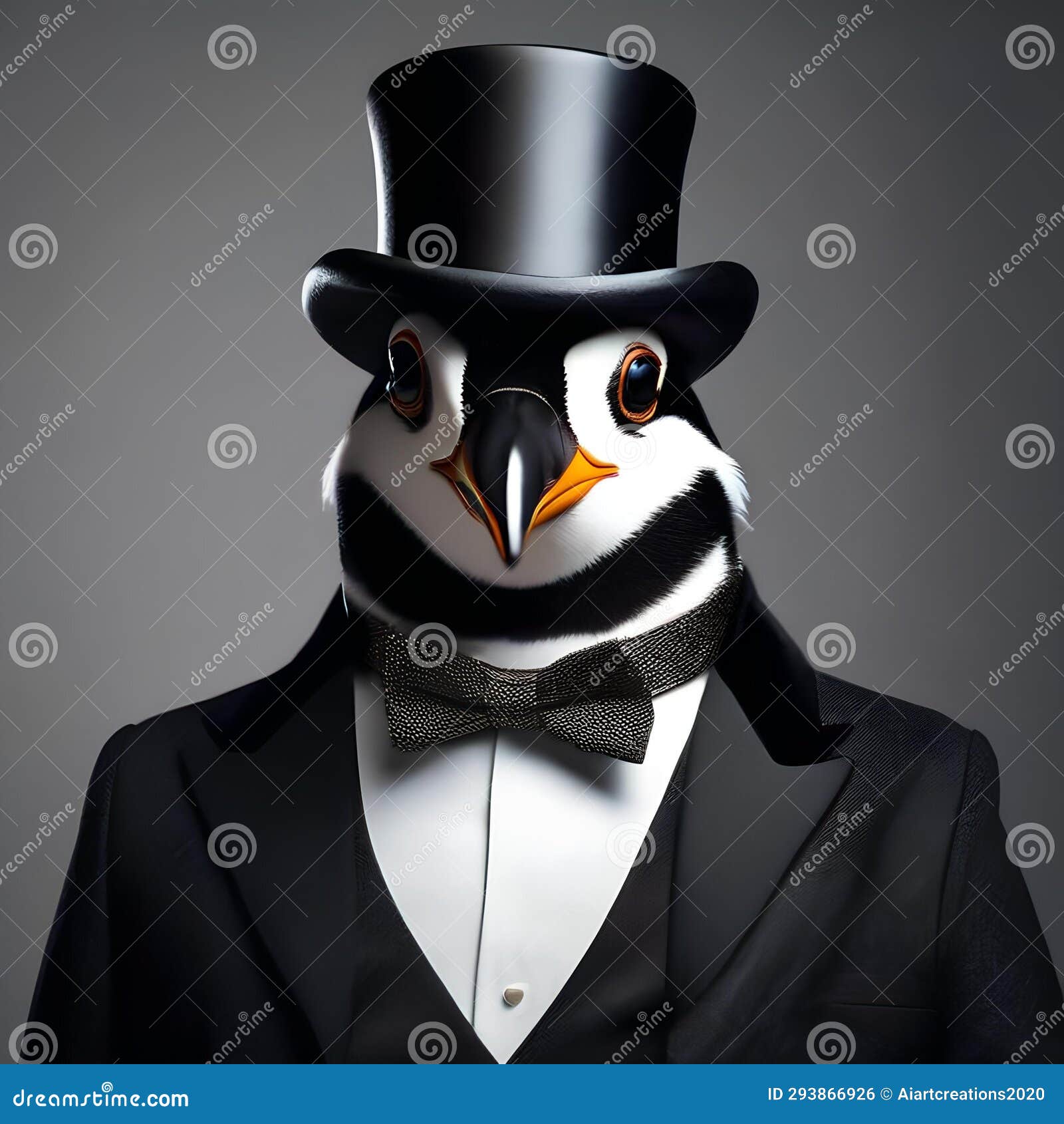 Dapper Penguin In Formal Attire. AI Generated. Stock Illustration ...