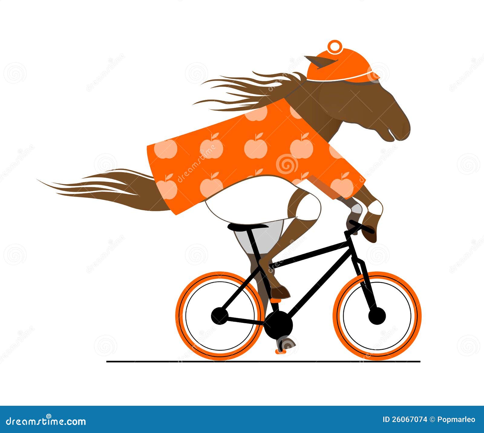 A Dappled Horse Riding a Bicycle. Stock Vector - Illustration of ...