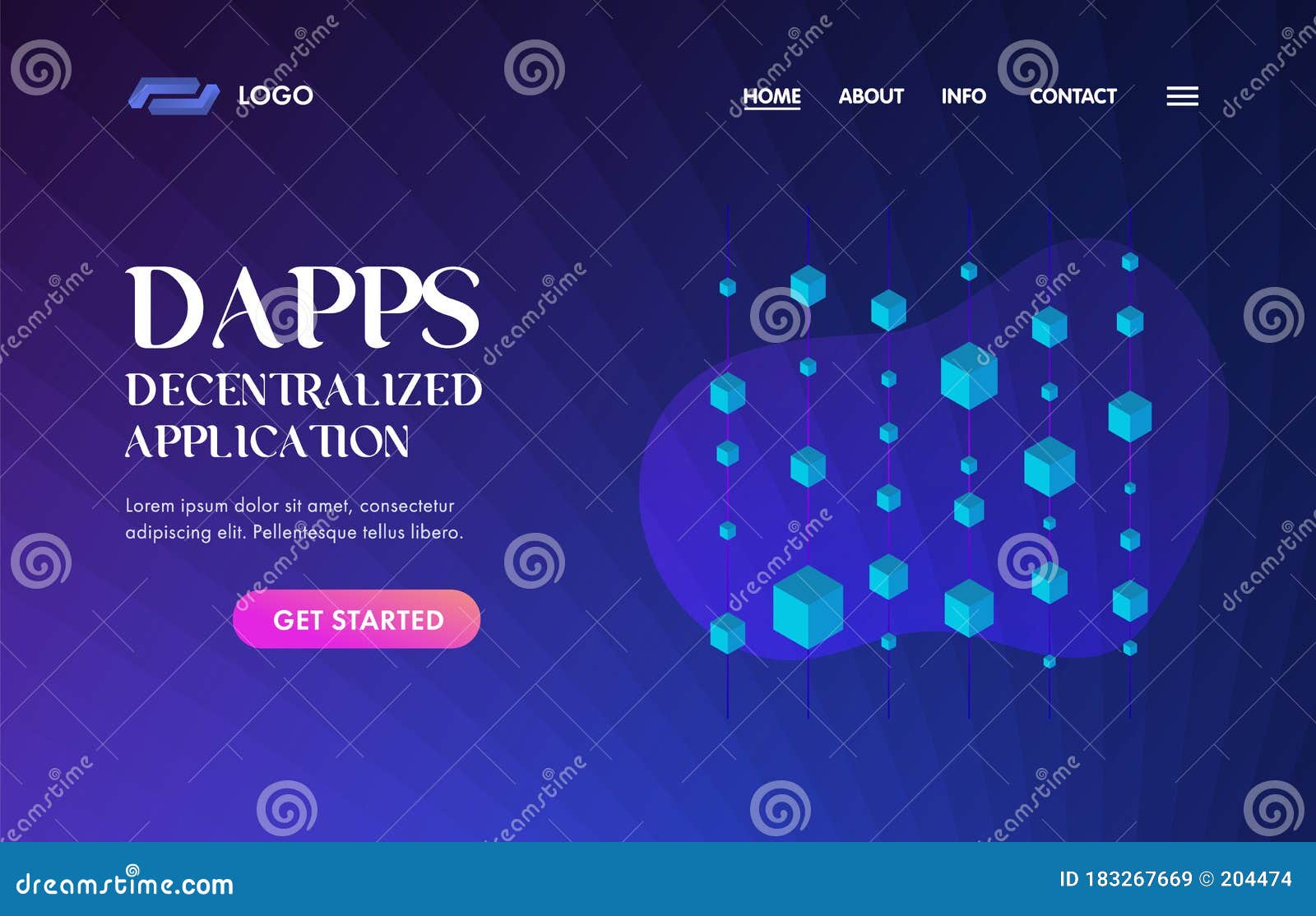 Dapps UI UX Vector Web Template For Website Header, Banner, Slider Or ...