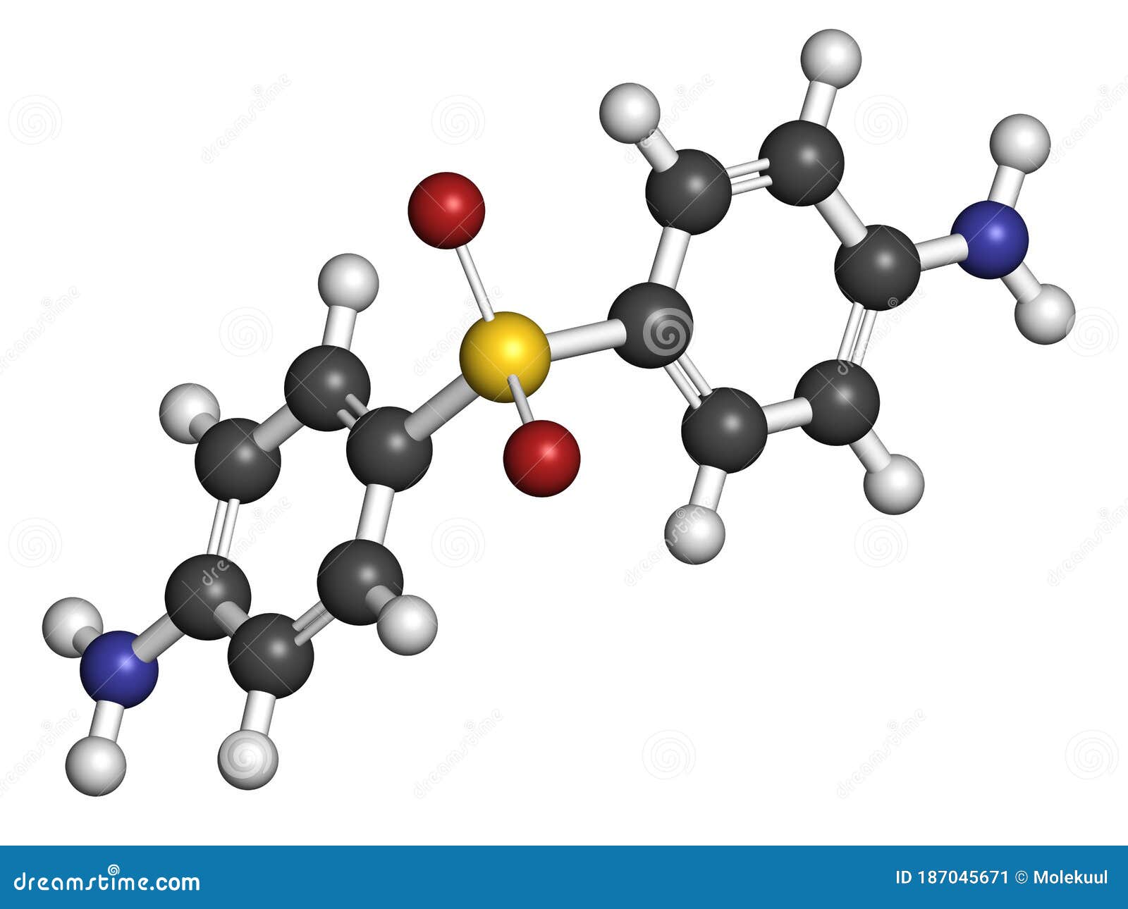 Dapsone Antibacterial Drug Molecule Stock Illustration - Illustration ...