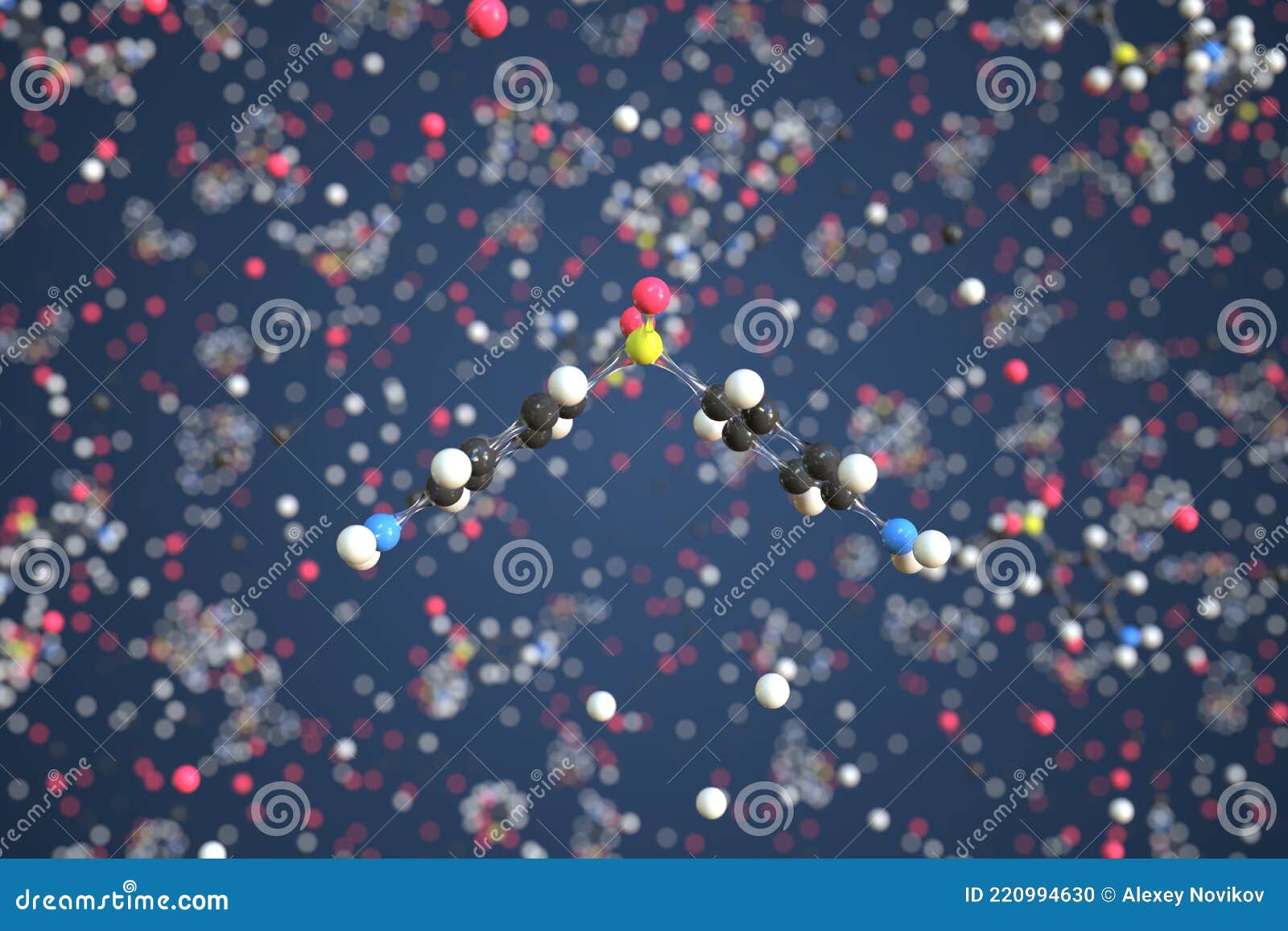 Dapsone Molecular Structure, 3d Model Molecule, Antimycobacterials ...