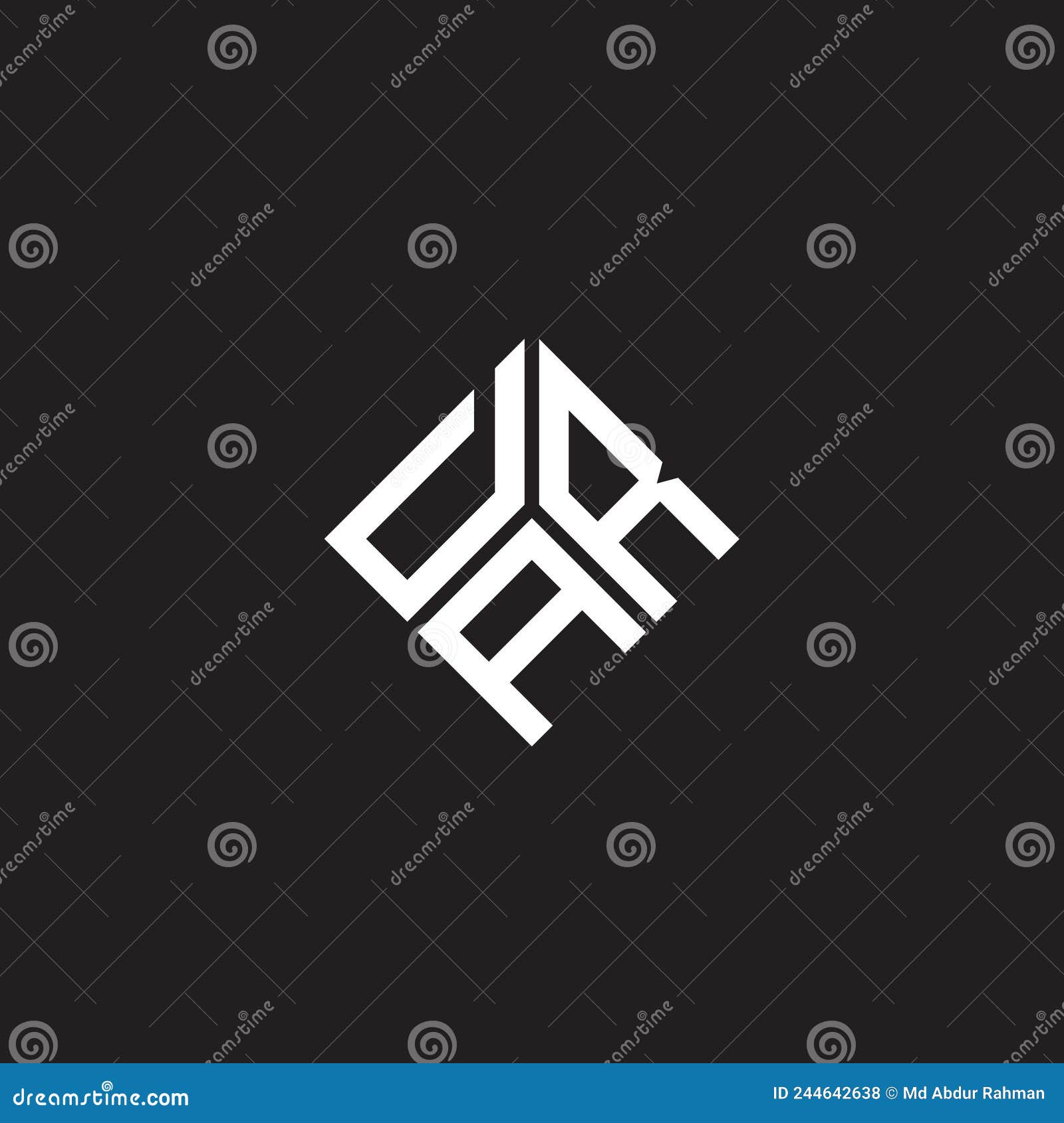 DAR Letter Logo Design on Black Background. DAR Creative Initials ...