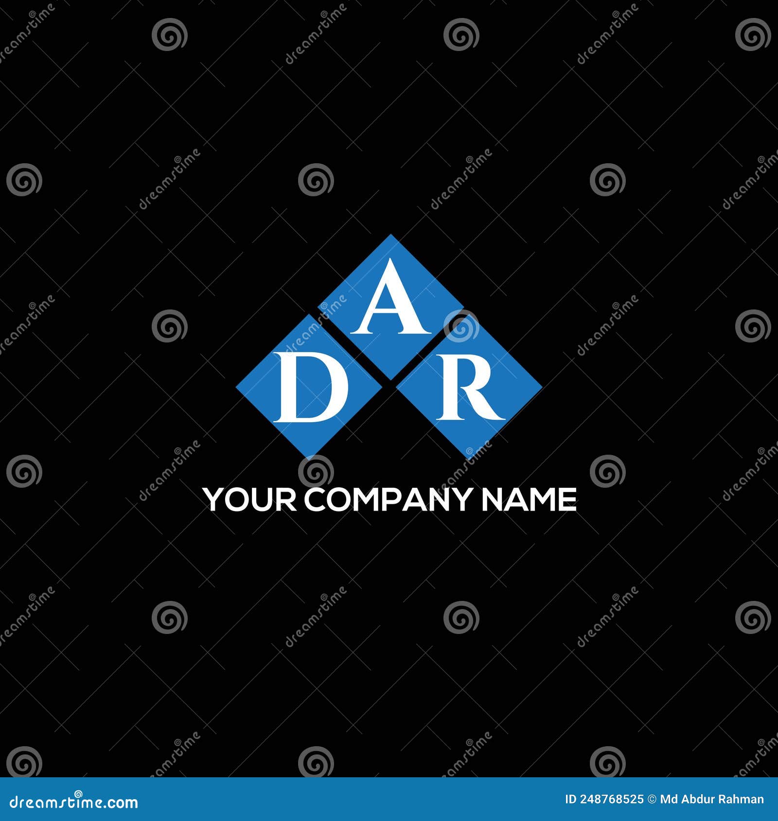 DAR Letter Logo Design On BLACK Background. DAR Creative Initials ...