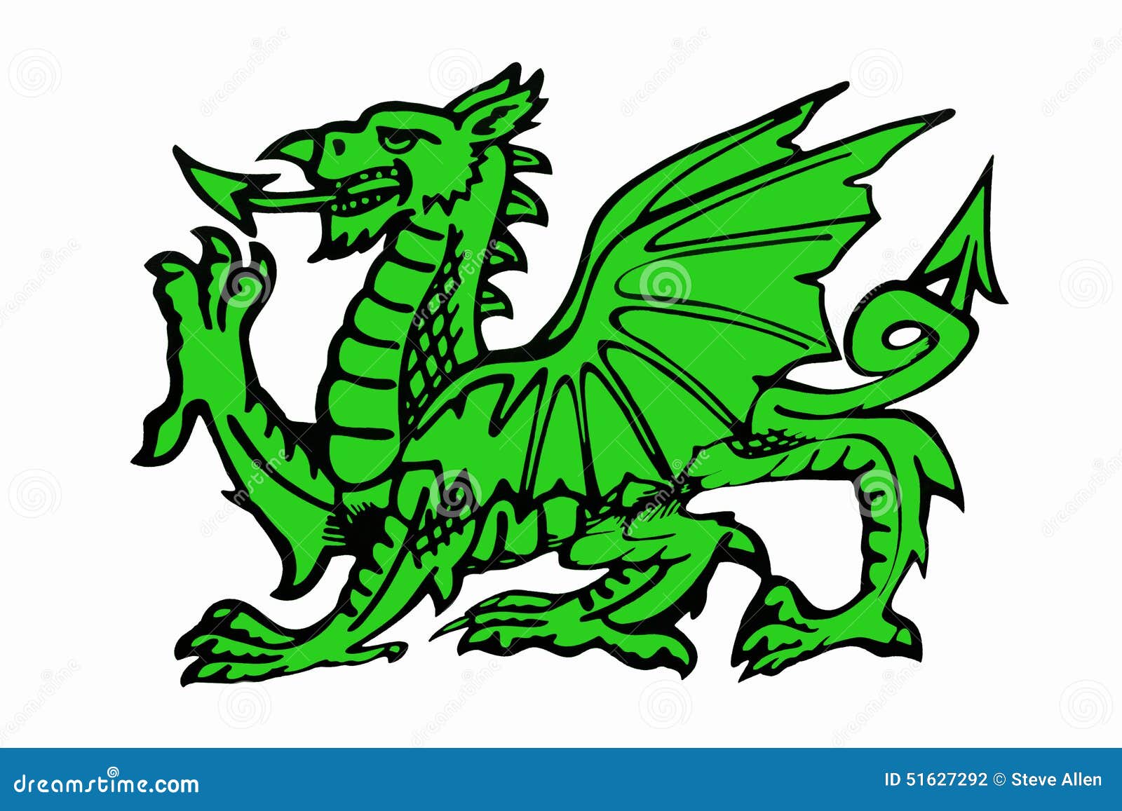 Daragon Verde Di Galles - Isolato Illustrazione di Stock ...