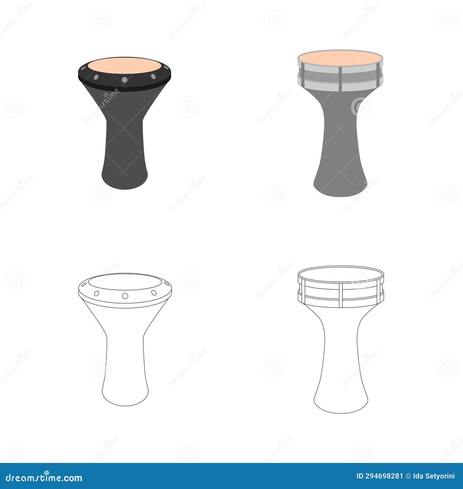 Darbuka Icon Vector Royalty-Free Cartoon | CartoonDealer.com #294698267