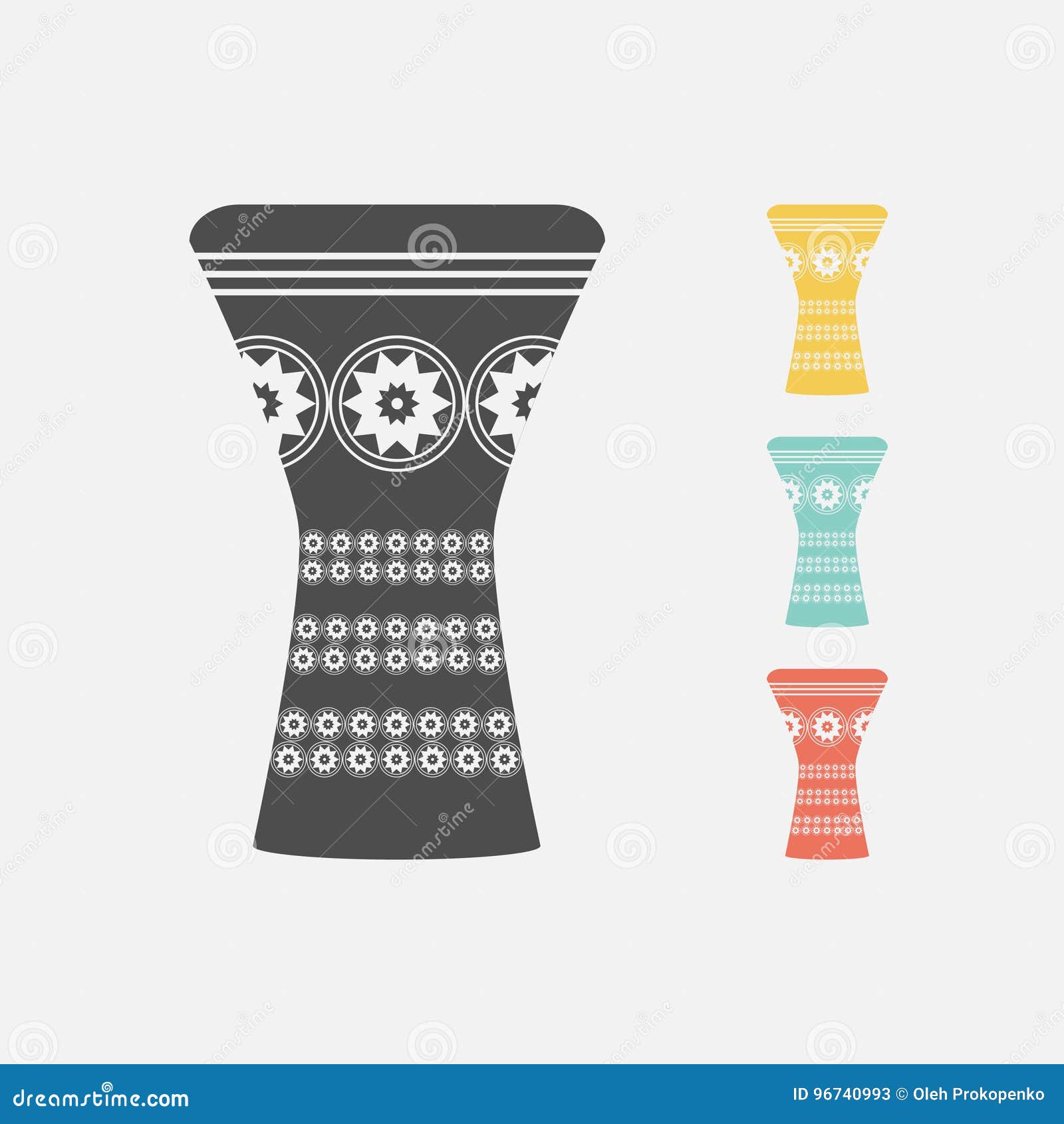 Darbuka icon stock vector. Illustration of africa, goblet - 96740993