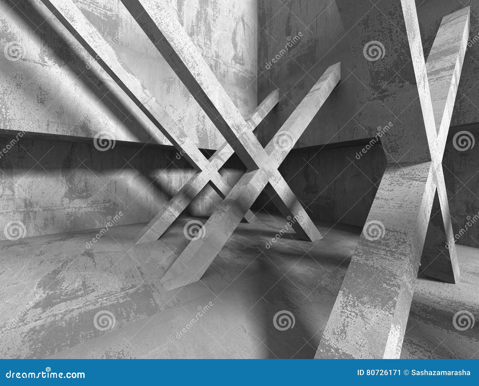 Darck Concrete Architecture Background. Geomewtric Chaotic Construction ...