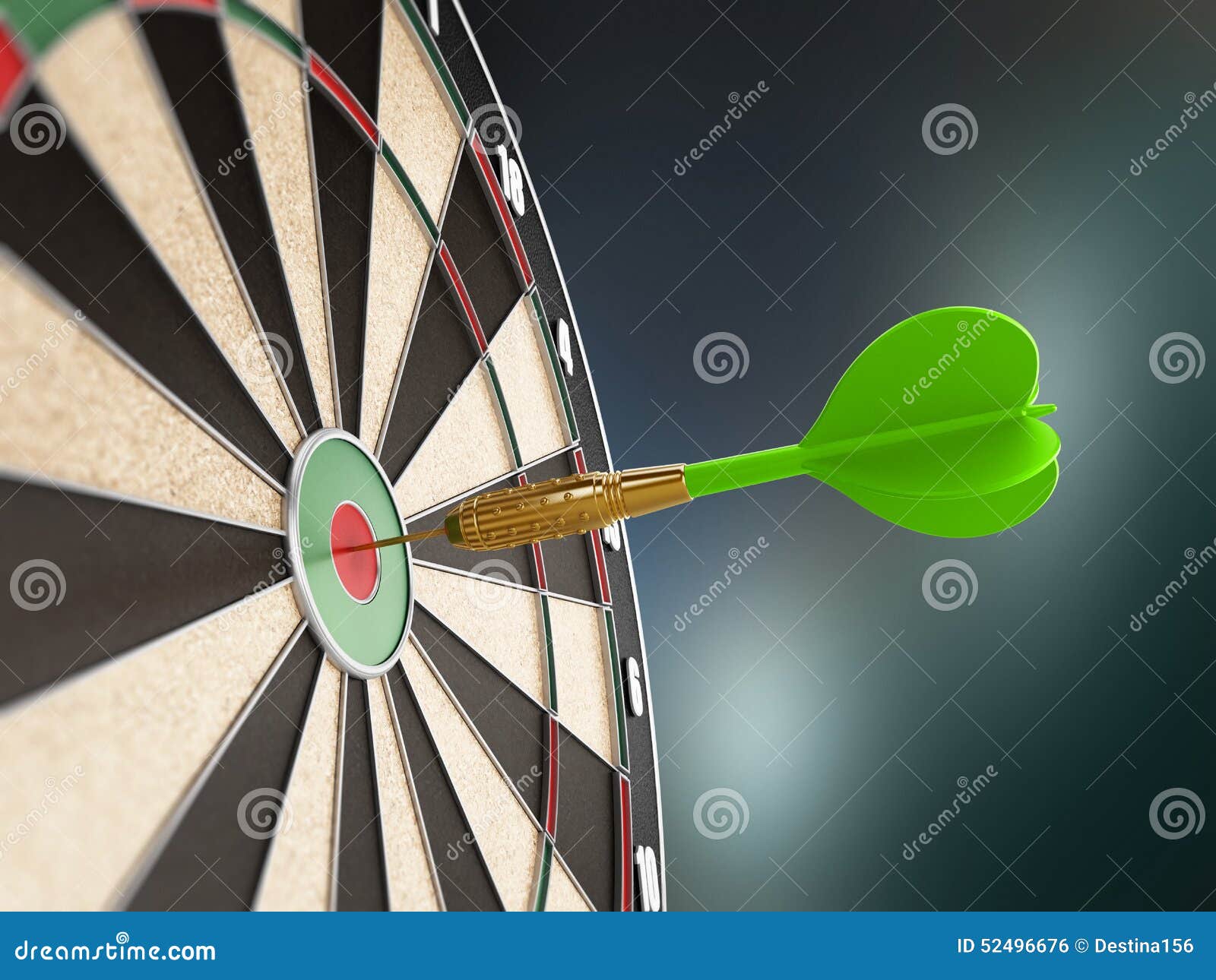 Dard Vert Au Centre De La Cible Illustration Stock - Illustration of ...