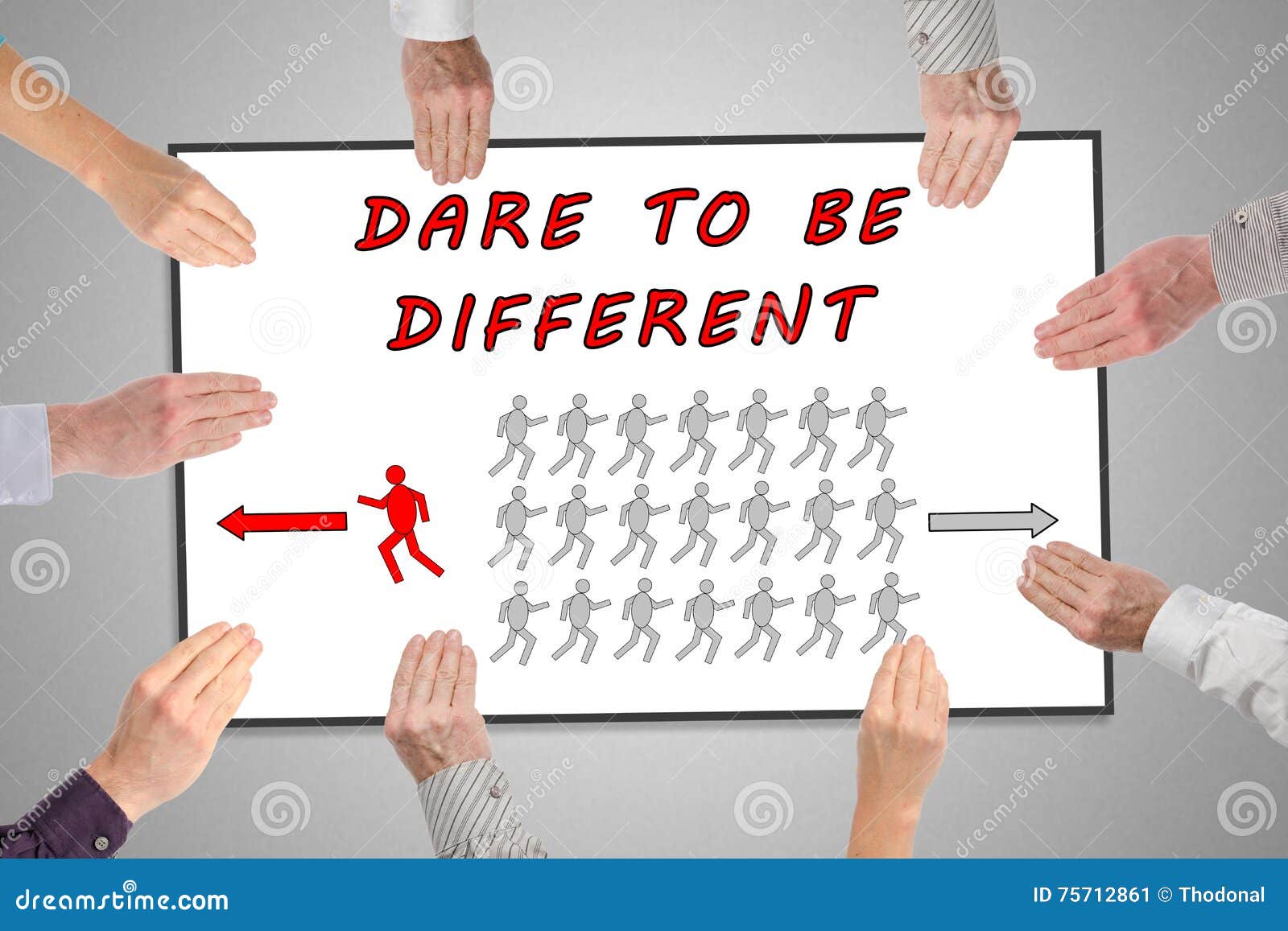 Dare To Be Different Concept on a Whiteboard Stock Image - Image of ...