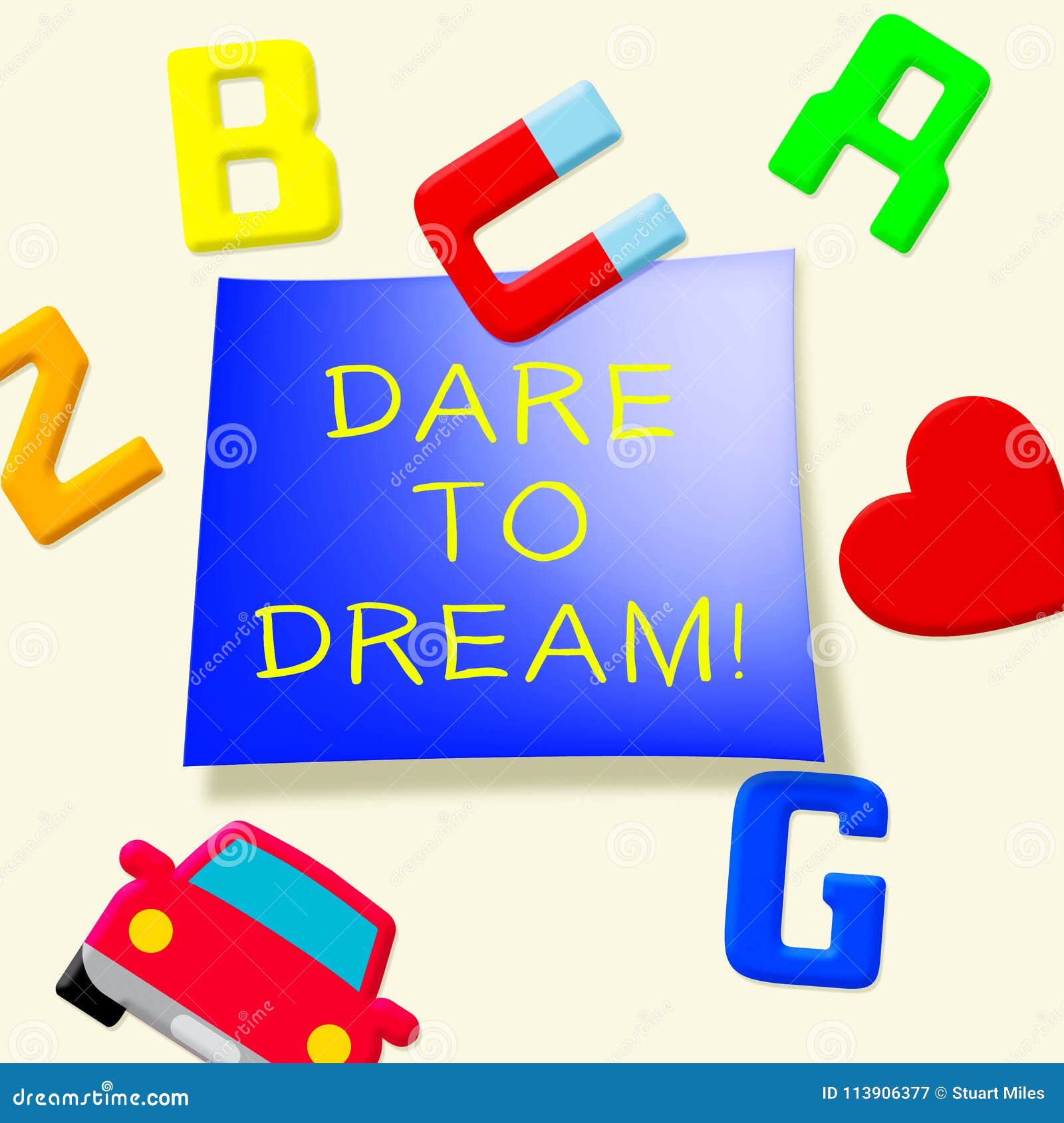 Dare To Dream Indicating Aims 3d Illustration Stock Illustration ...
