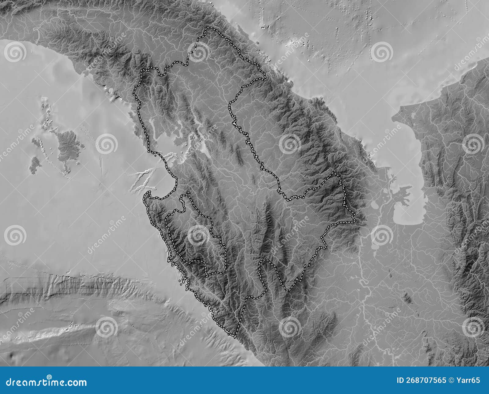 Darien, Panama. Grayscale. No Legend Stock Illustration - Illustration ...